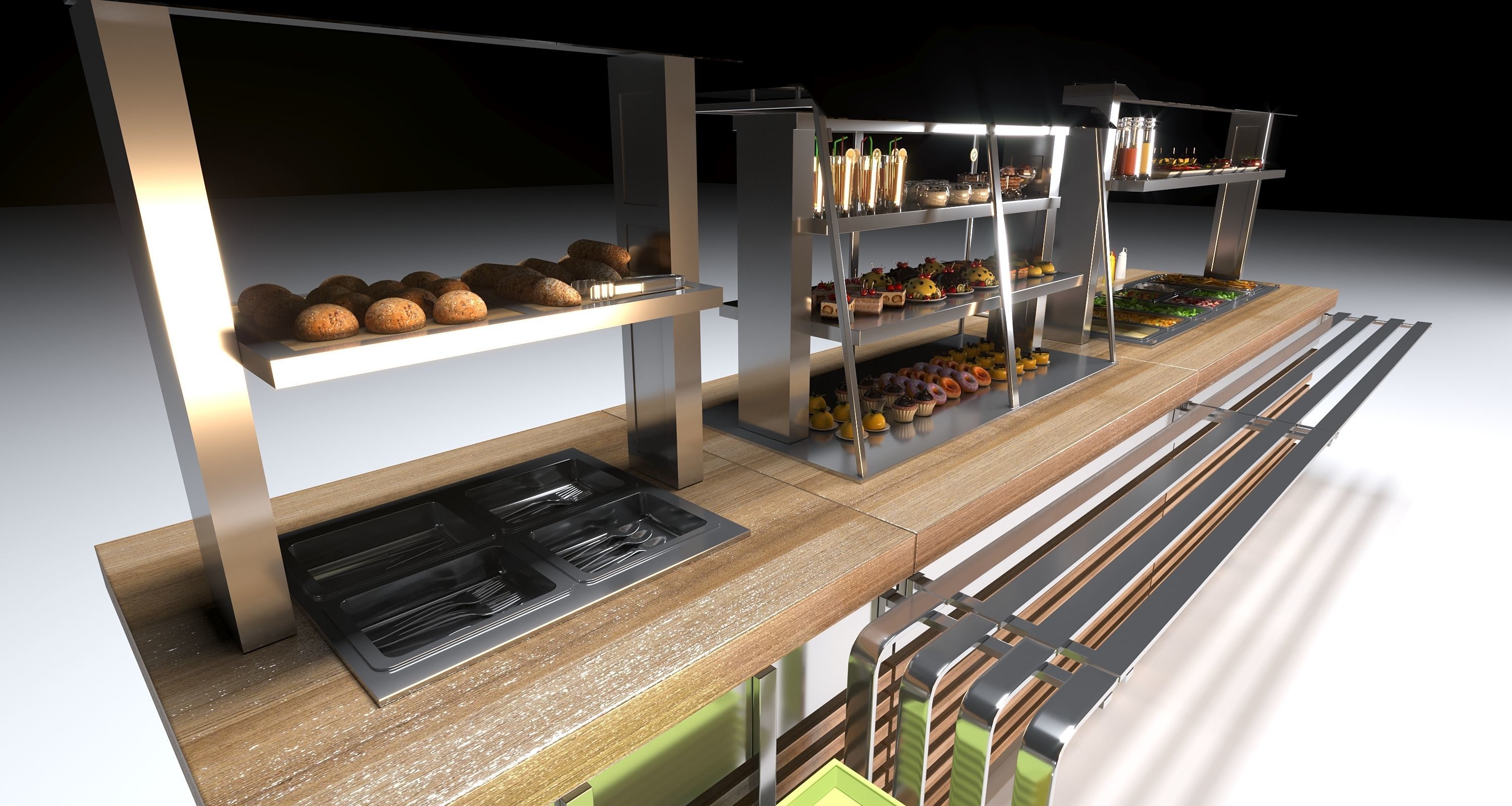 Food distribution line 3D model | CGTrader