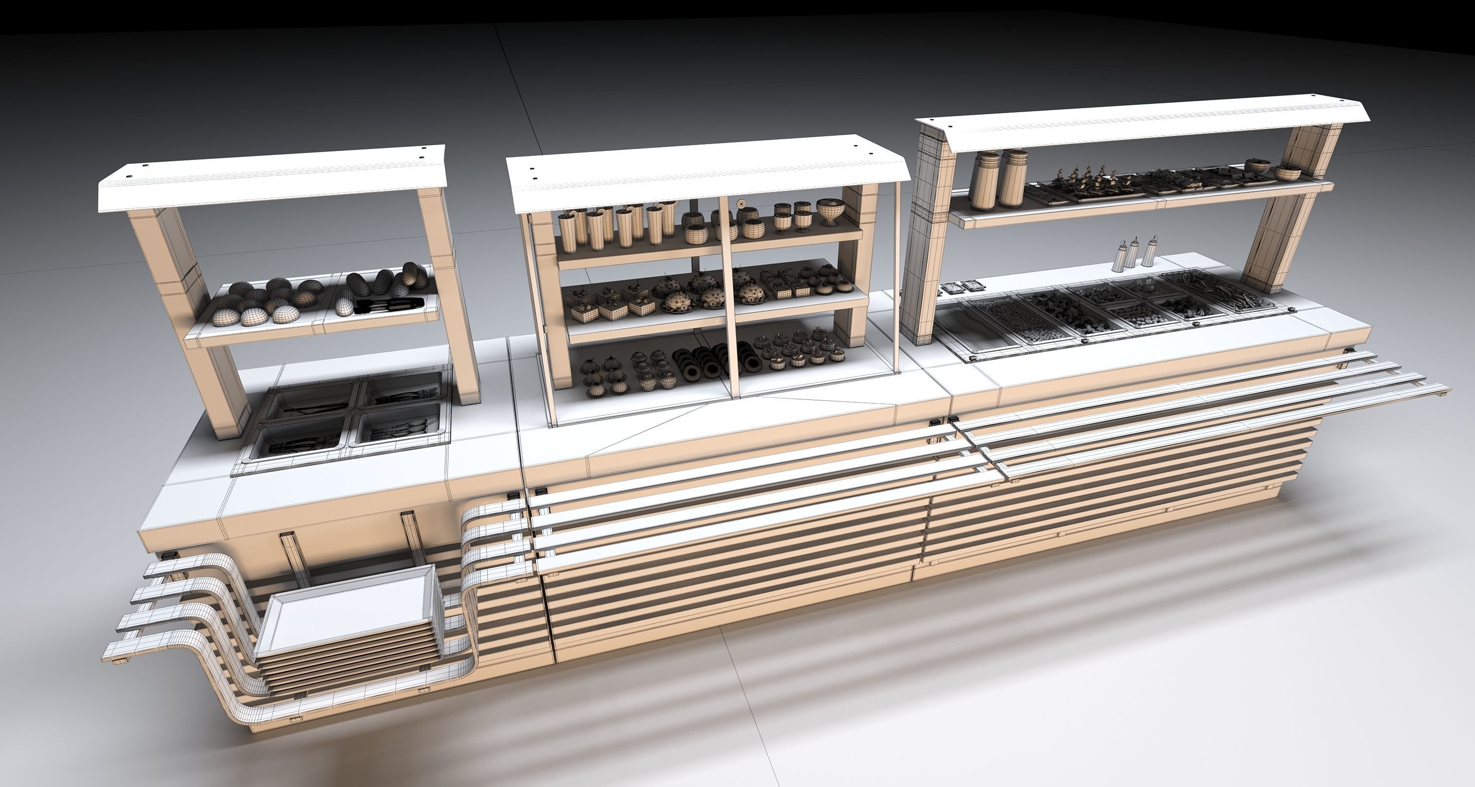 Food distribution line 3D model | CGTrader