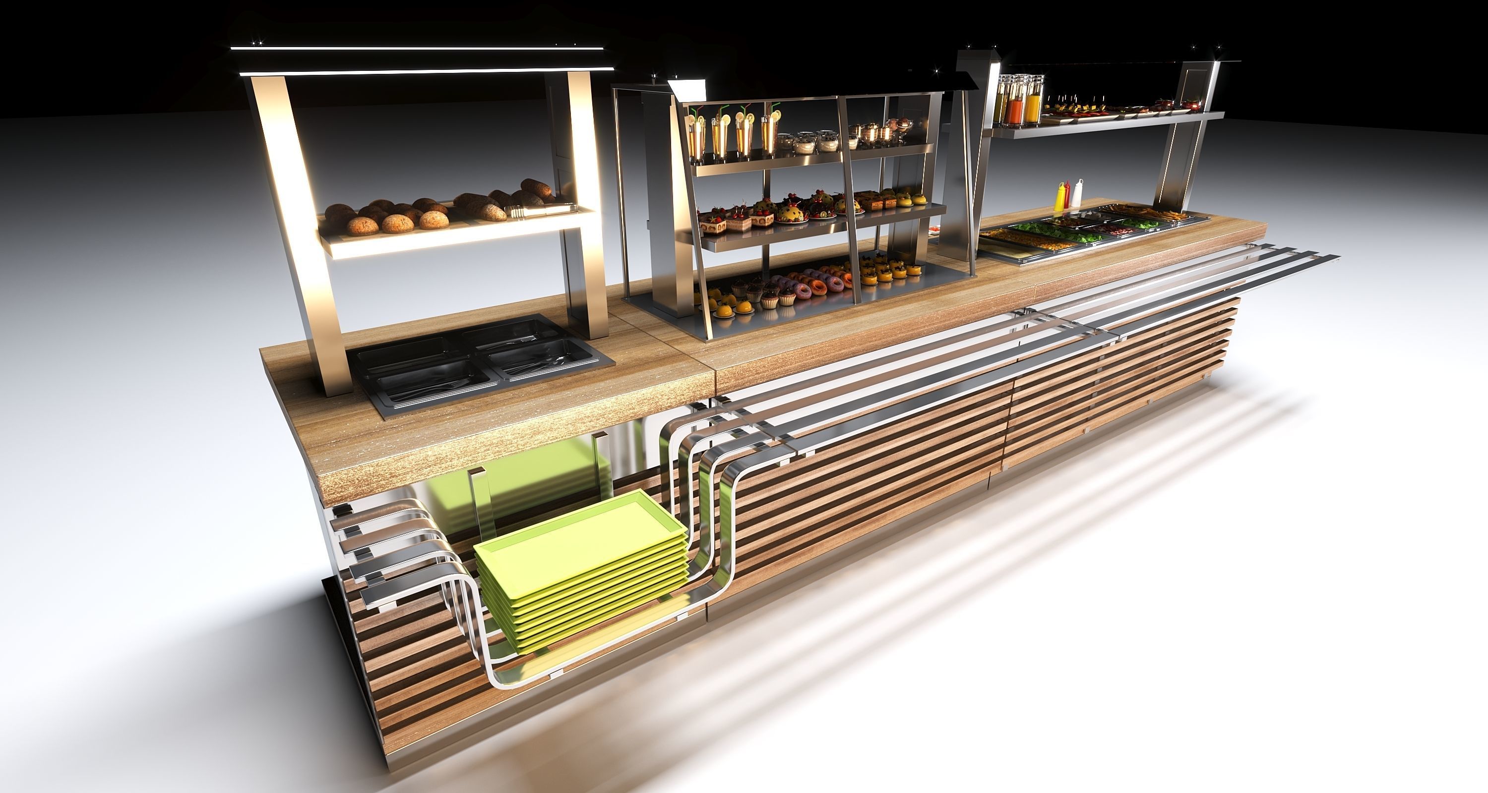 Food distribution line 3D model | CGTrader