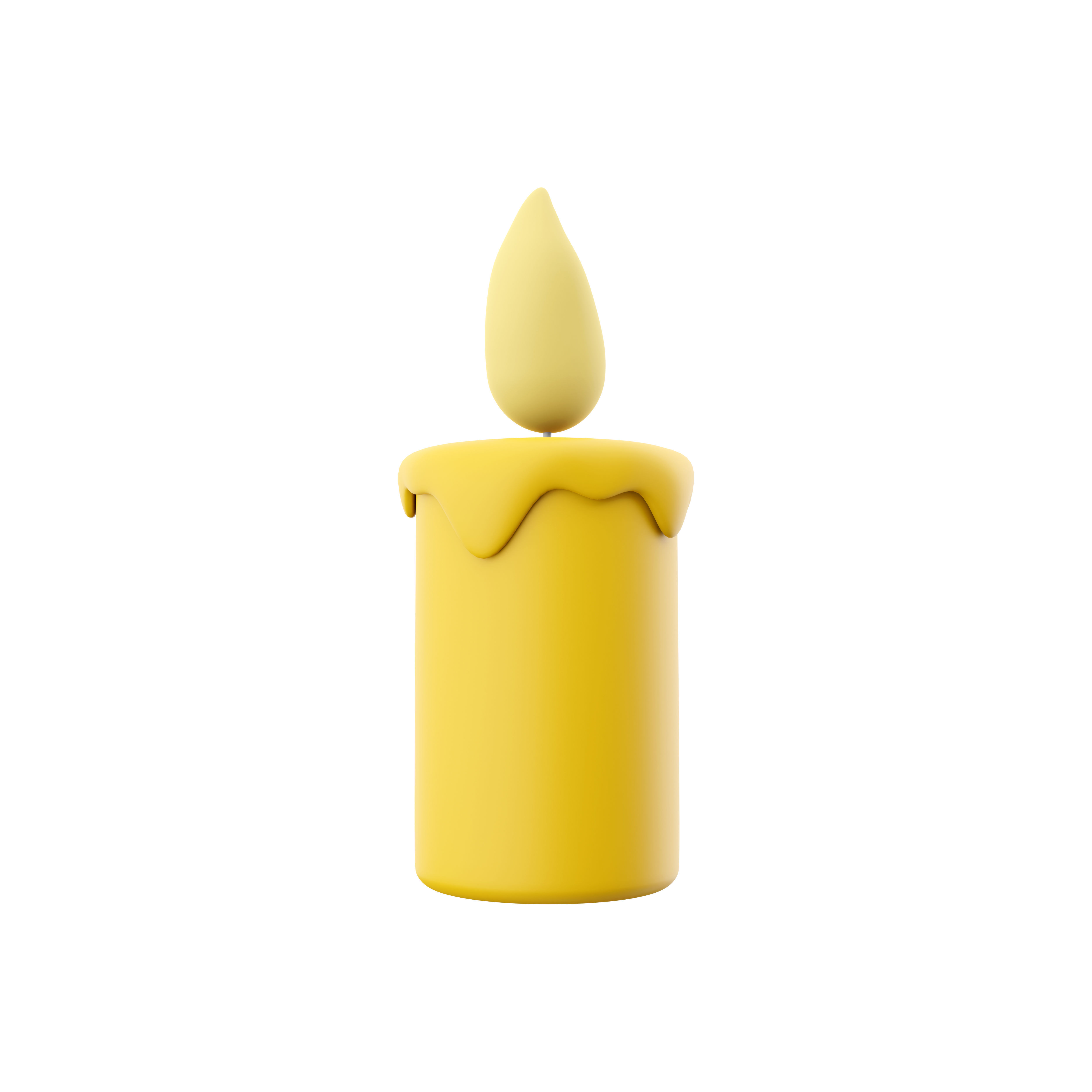 3d yellow candle icon 3D model | CGTrader