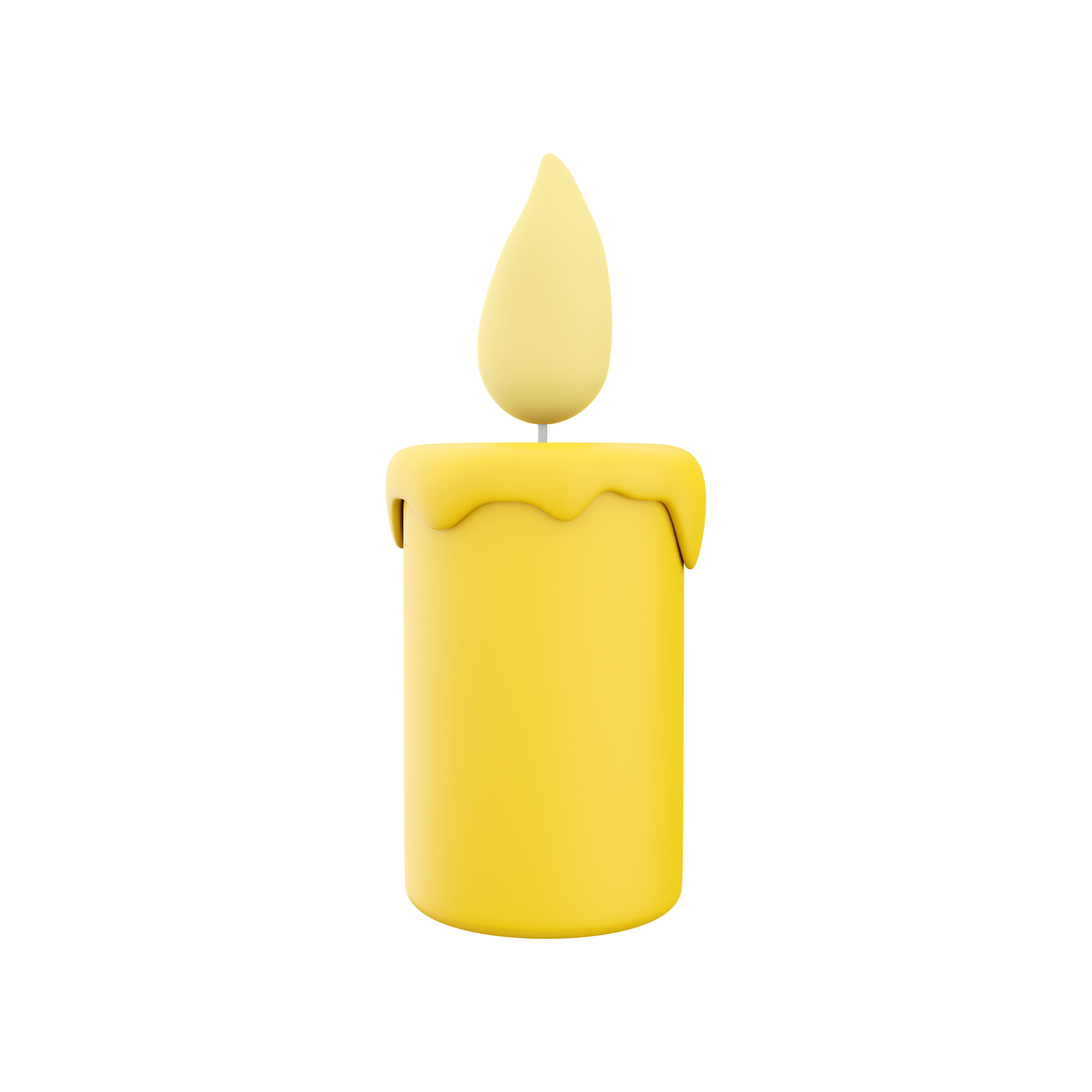3d yellow candle icon 3D model | CGTrader