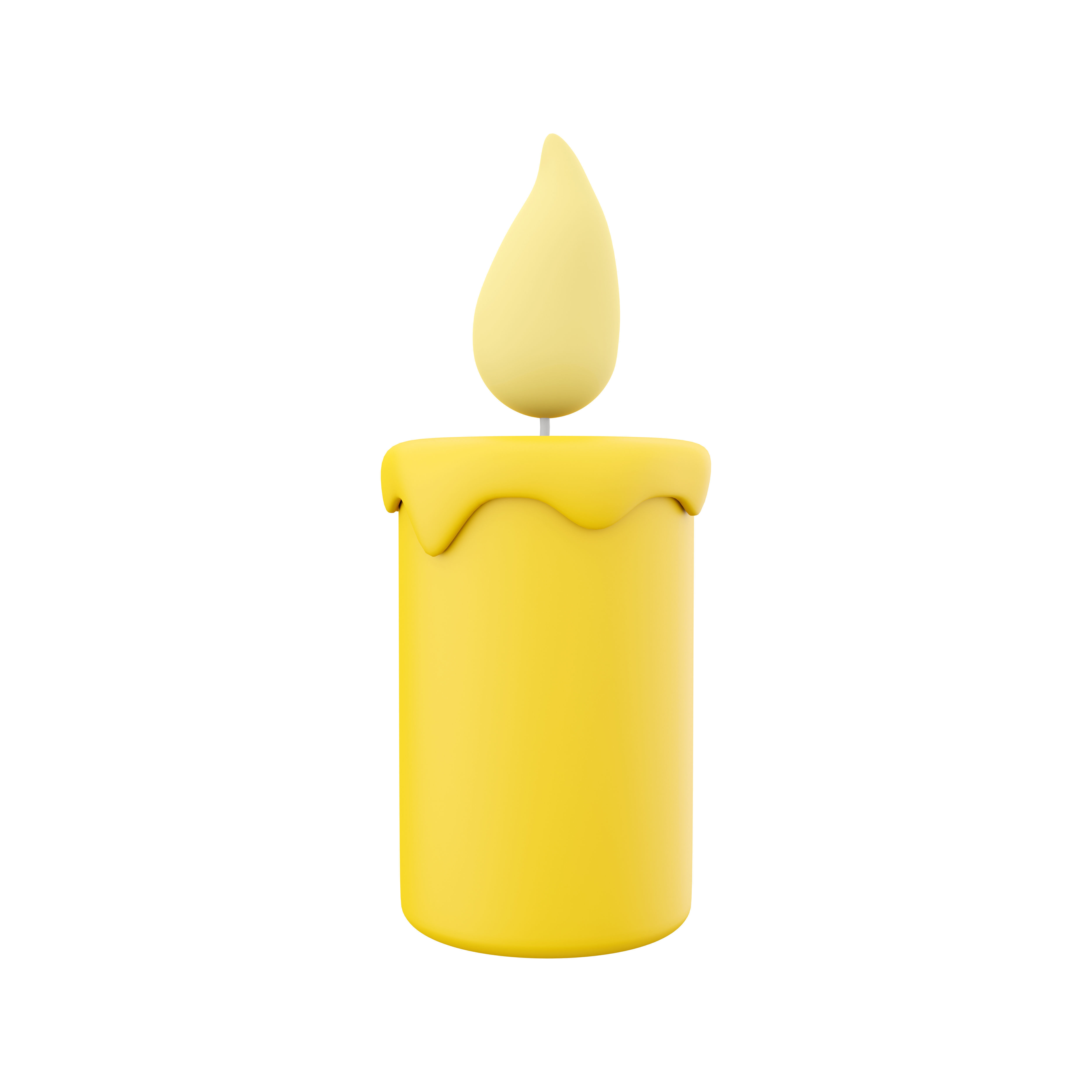 3d yellow candle icon 3D model | CGTrader