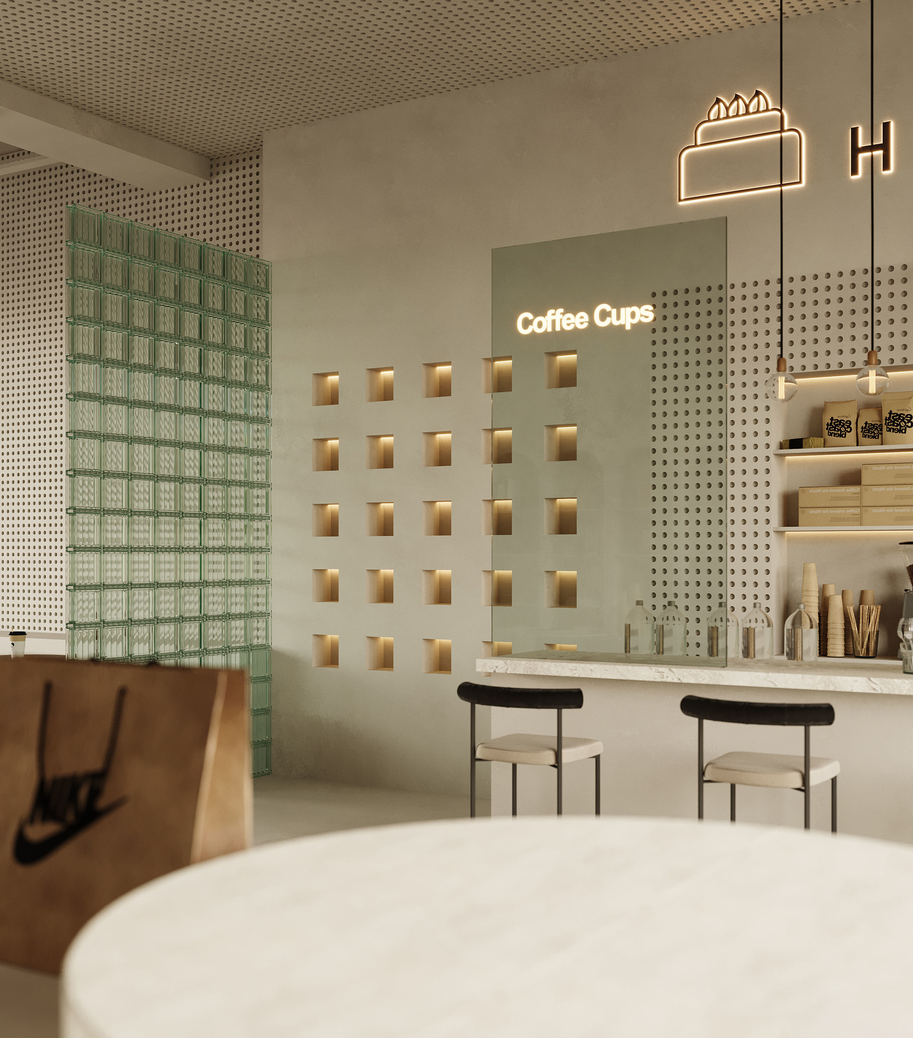 Modern coffee bar interior design 3d model 3D model | CGTrader