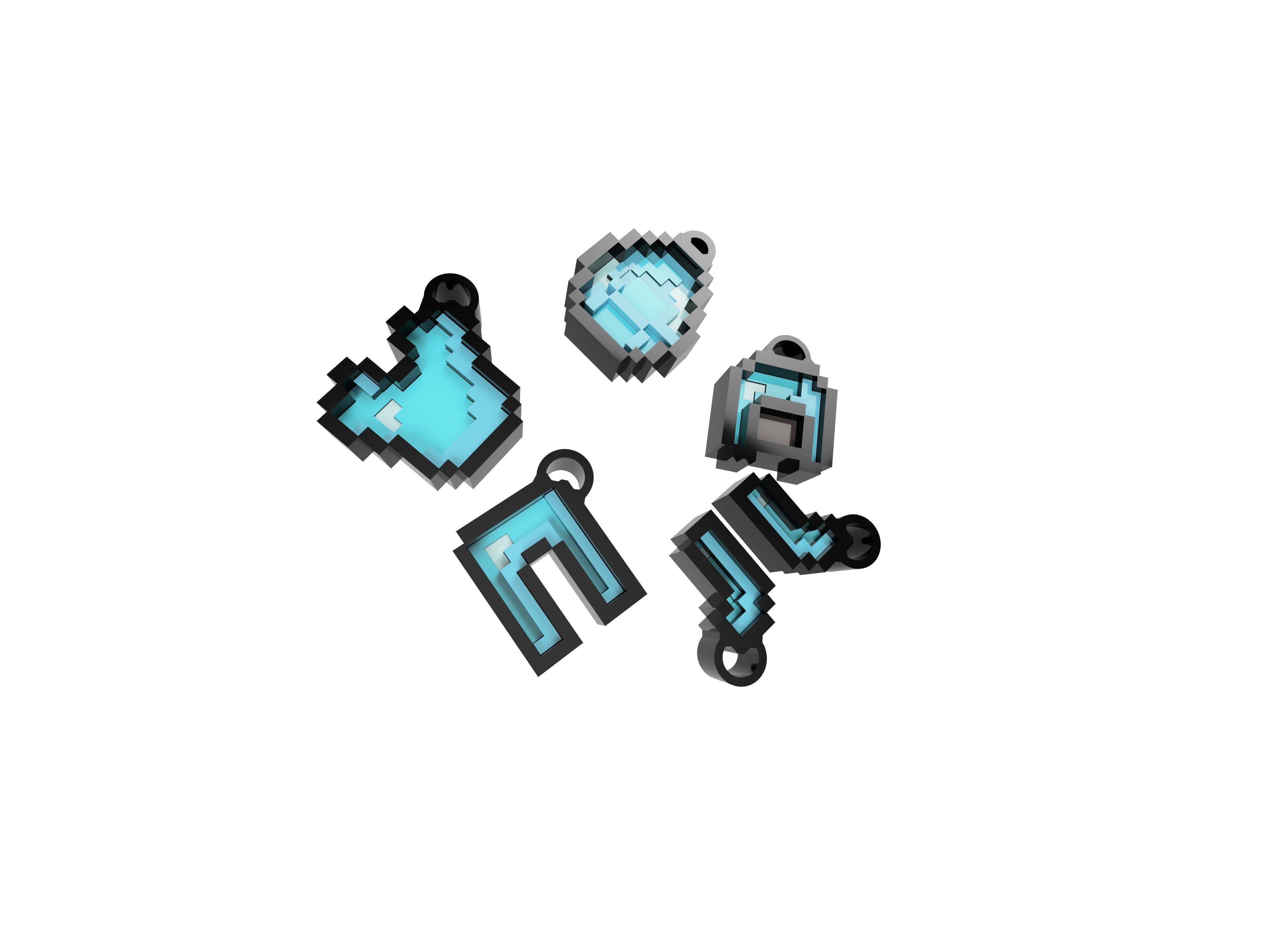 MINECRAFT ARMOR KEYCHAIN 3D model 3D printable | CGTrader