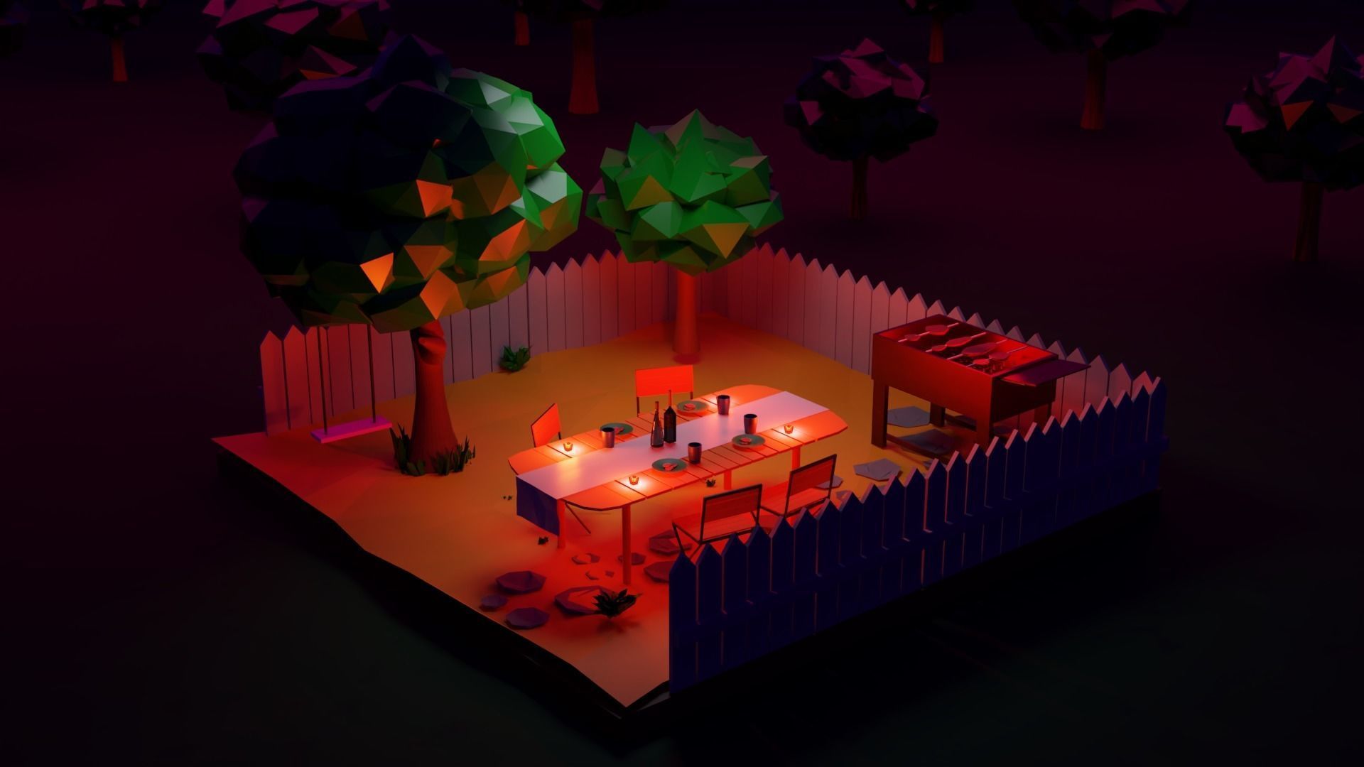 3D model Low poly camp area VR / AR / low-poly | CGTrader