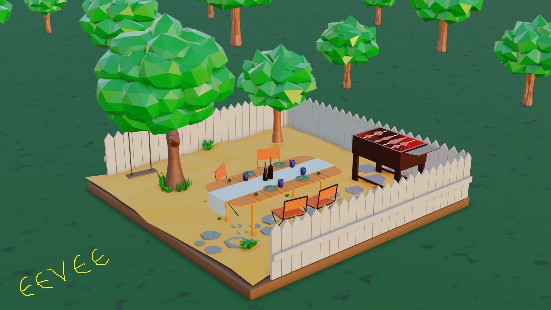 3D model Low poly camp area VR / AR / low-poly | CGTrader