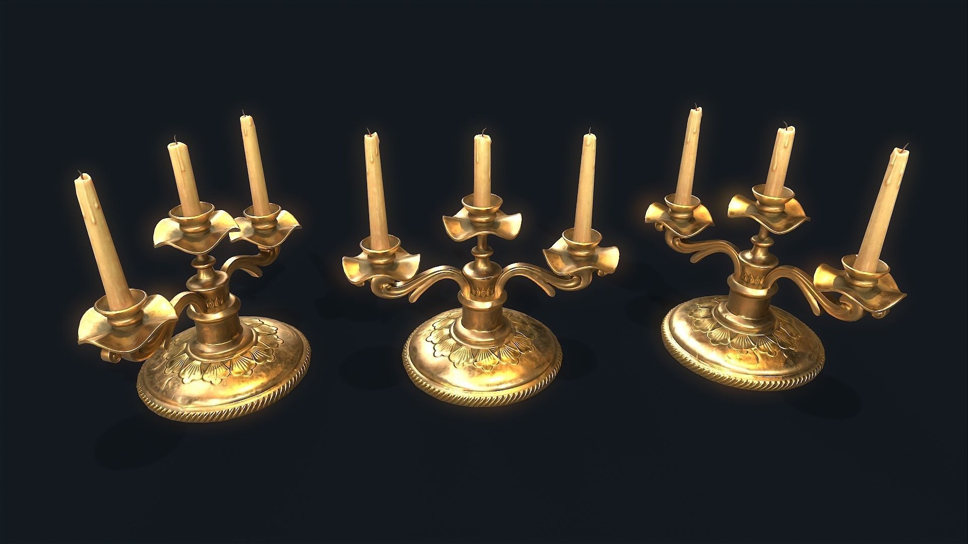3D model Medieval Candlestick 6 VR / AR / low-poly | CGTrader