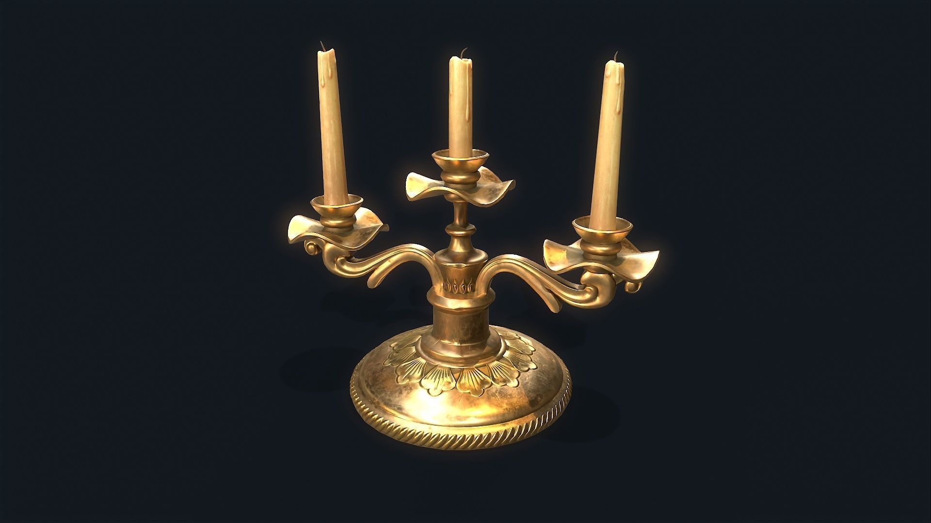3D model Medieval Candlestick 6 VR / AR / low-poly | CGTrader