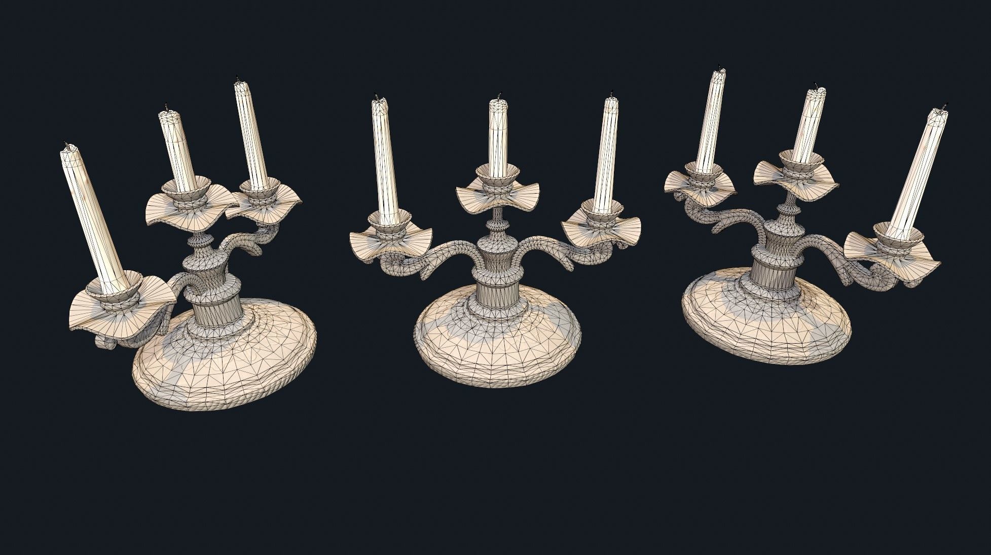 3D model Medieval Candlestick 6 VR / AR / low-poly | CGTrader