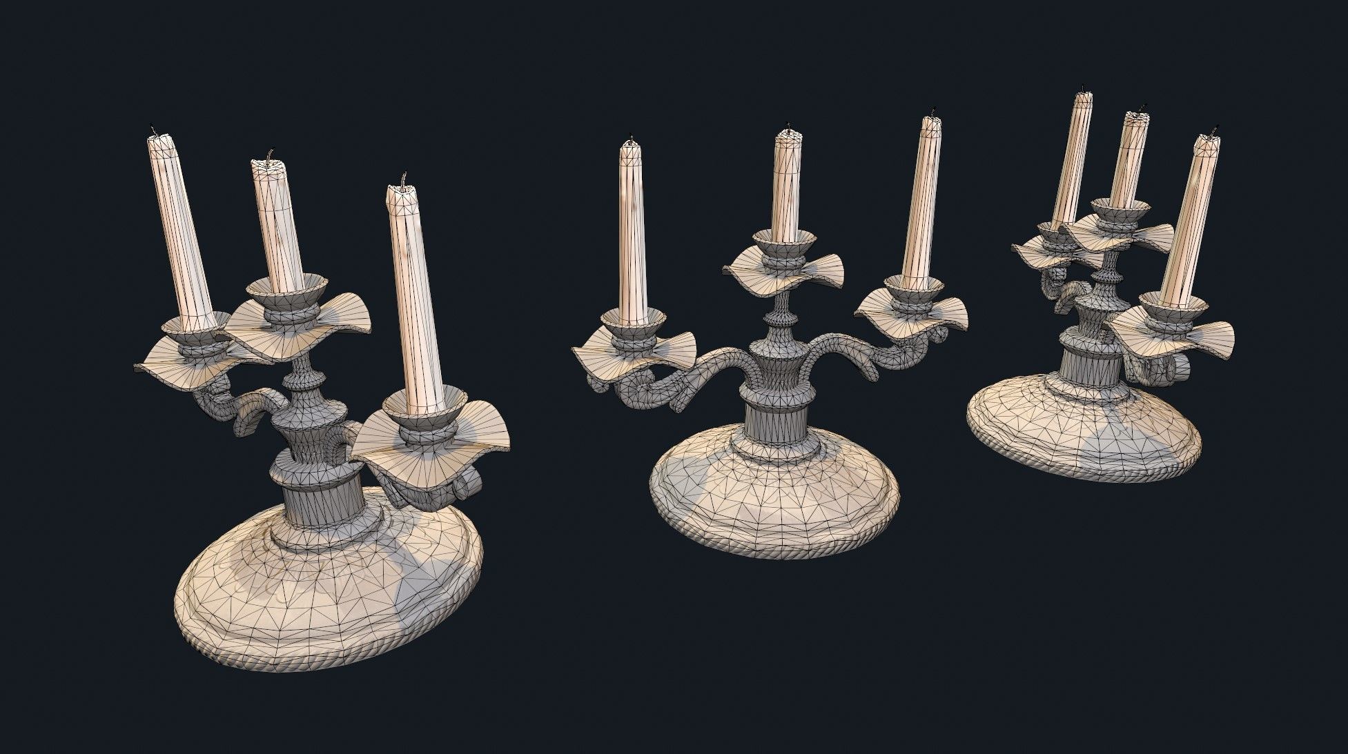 3D model Medieval Candlestick 6 VR / AR / low-poly | CGTrader