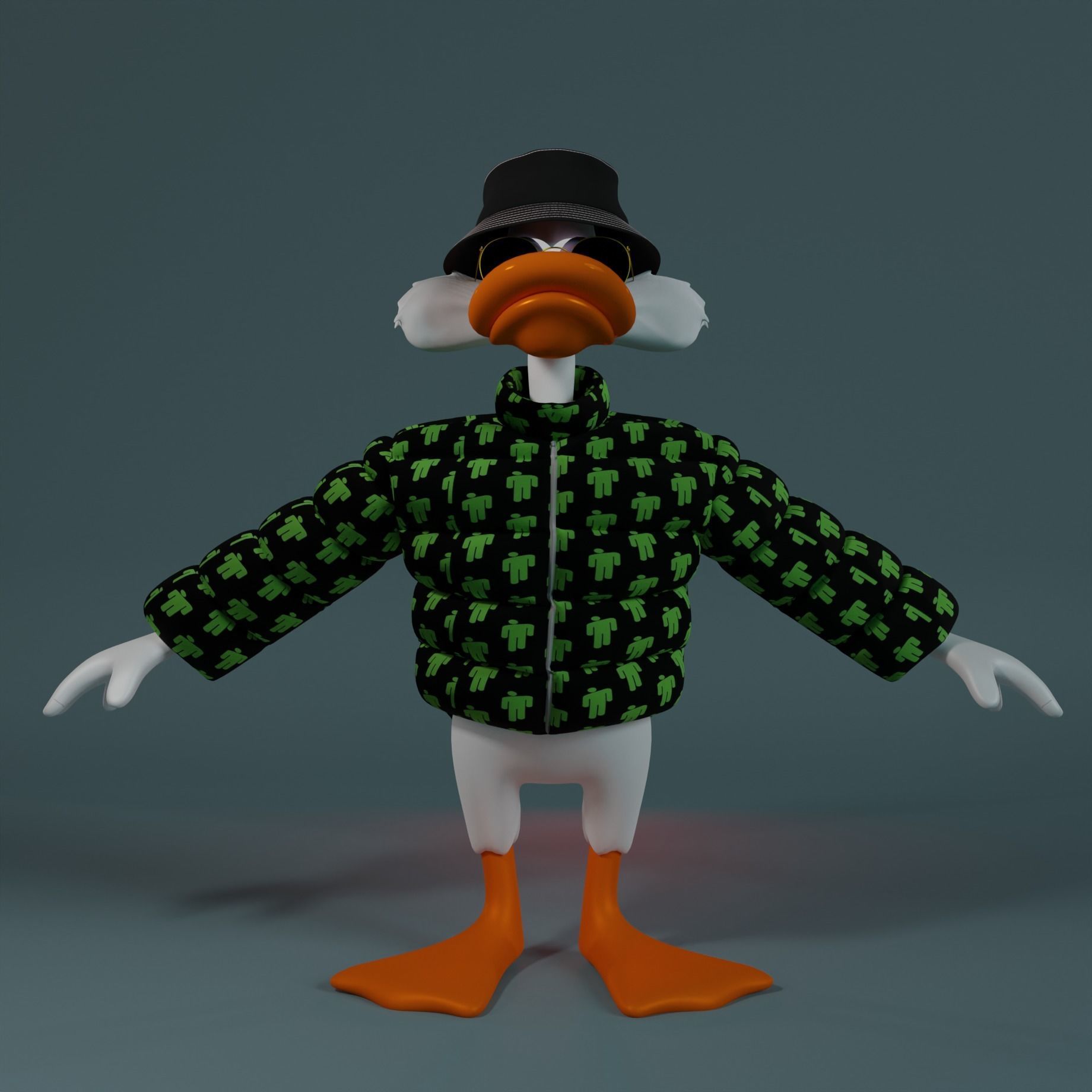 Donald Duck style 3D model animated rigged | CGTrader