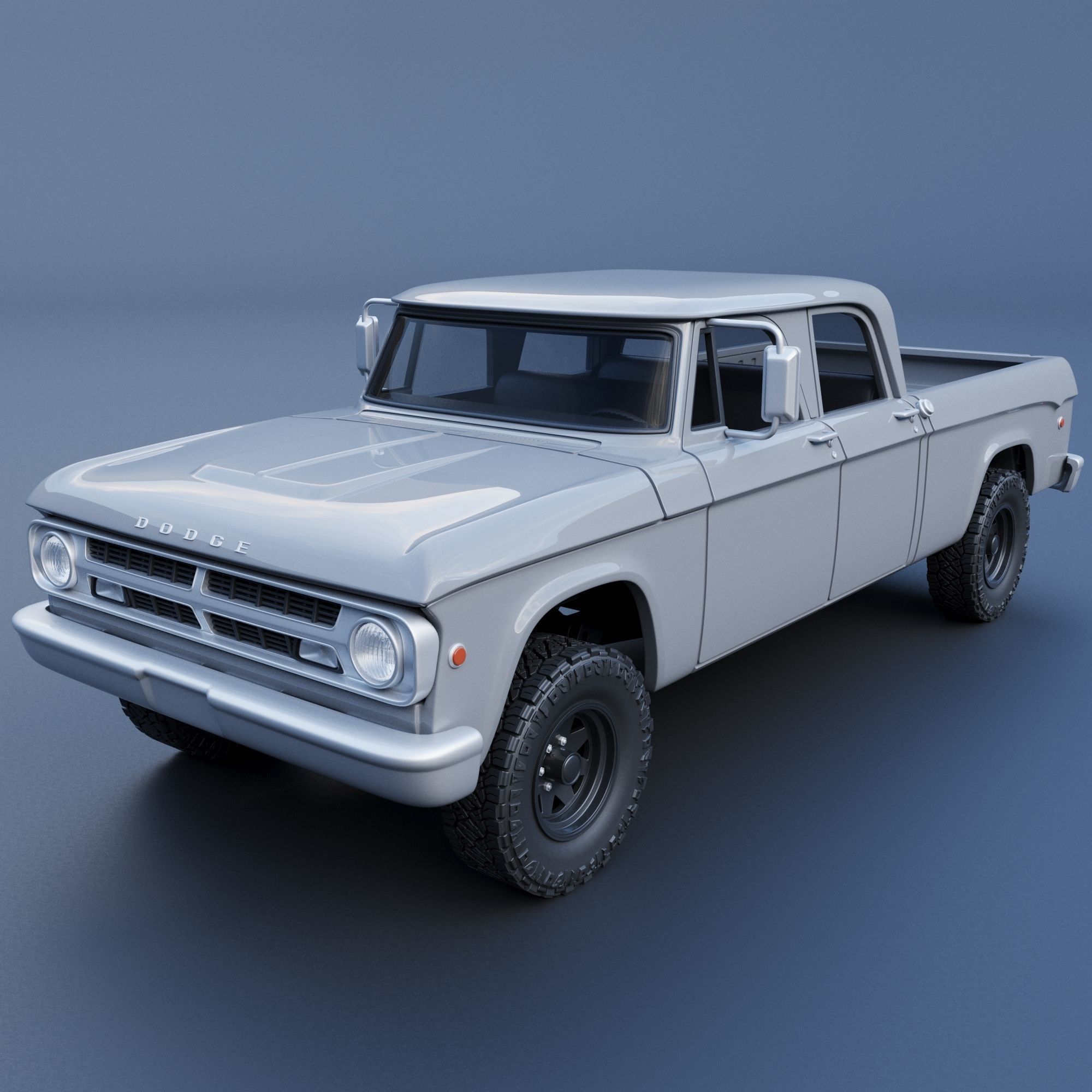 Dodge W200 Power Wagon Crew Cab 1970 3D model 3D printable | CGTrader