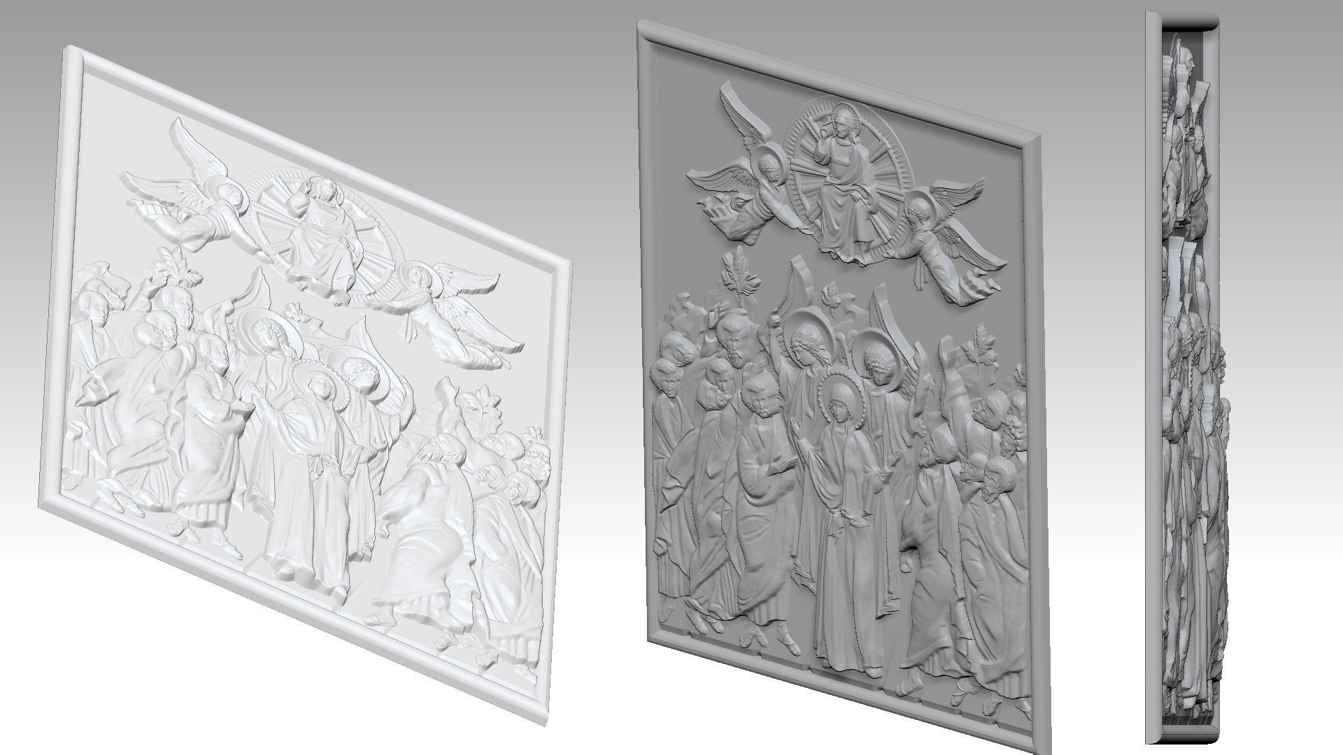 The Virgin Mary with Apostles Relief 3D model 3D printable | CGTrader