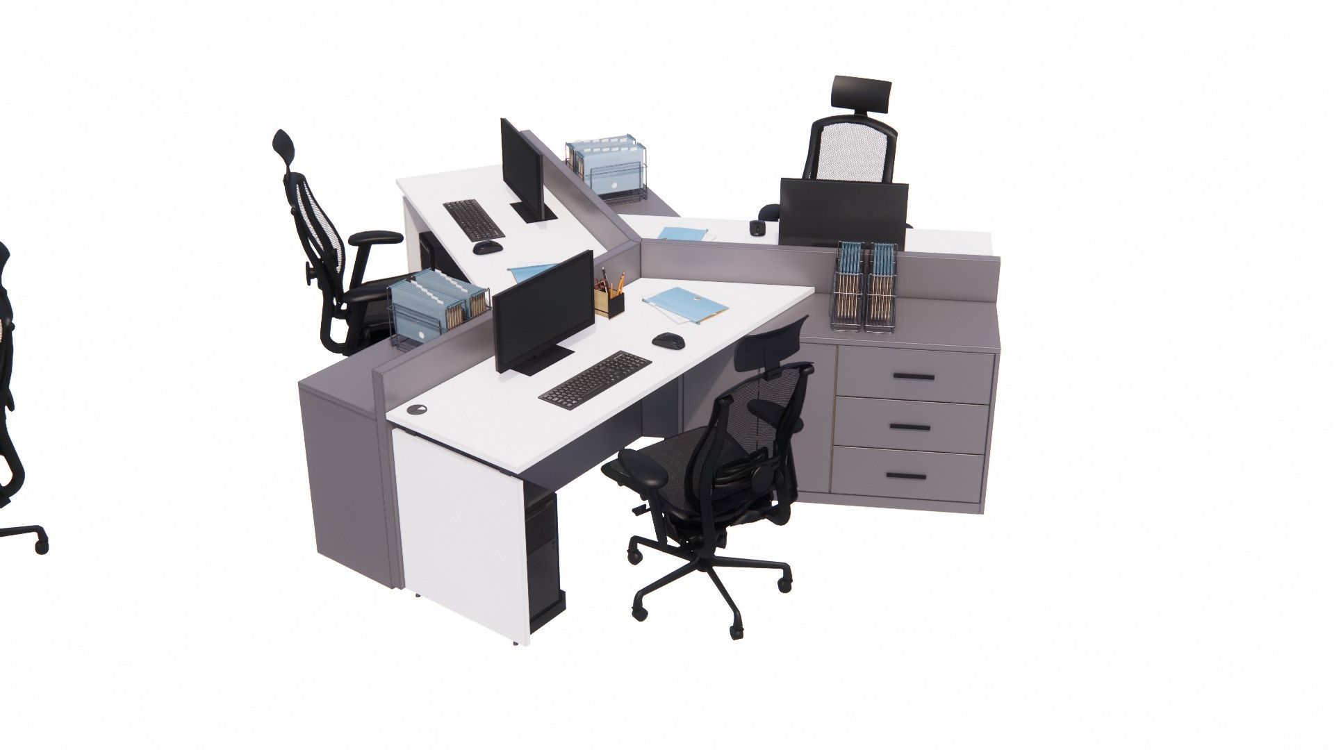 3D model Modular Office Workstation desk Tables 3D model | CGTrader