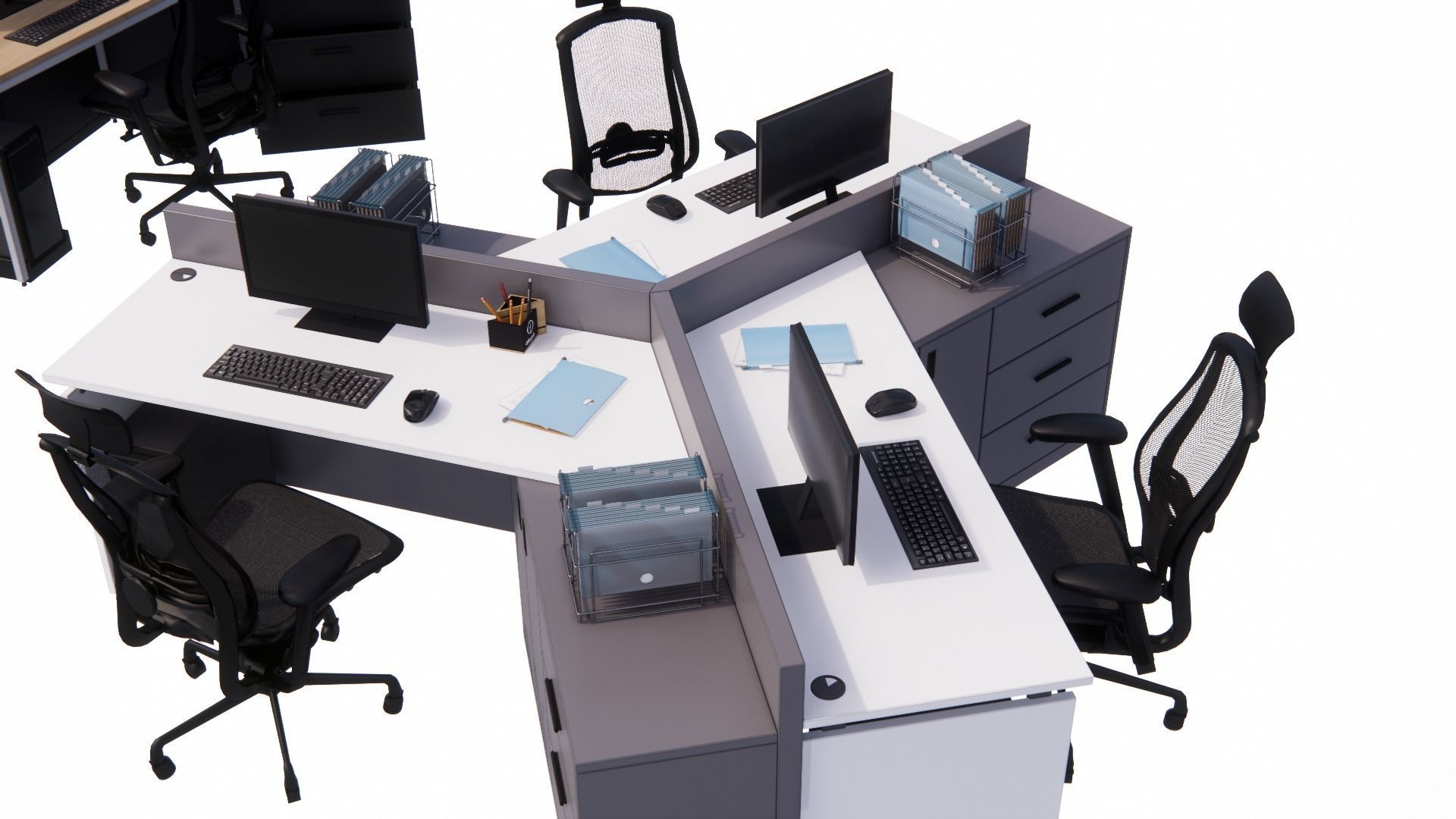 3D model Modular Office Workstation desk Tables 3D model | CGTrader