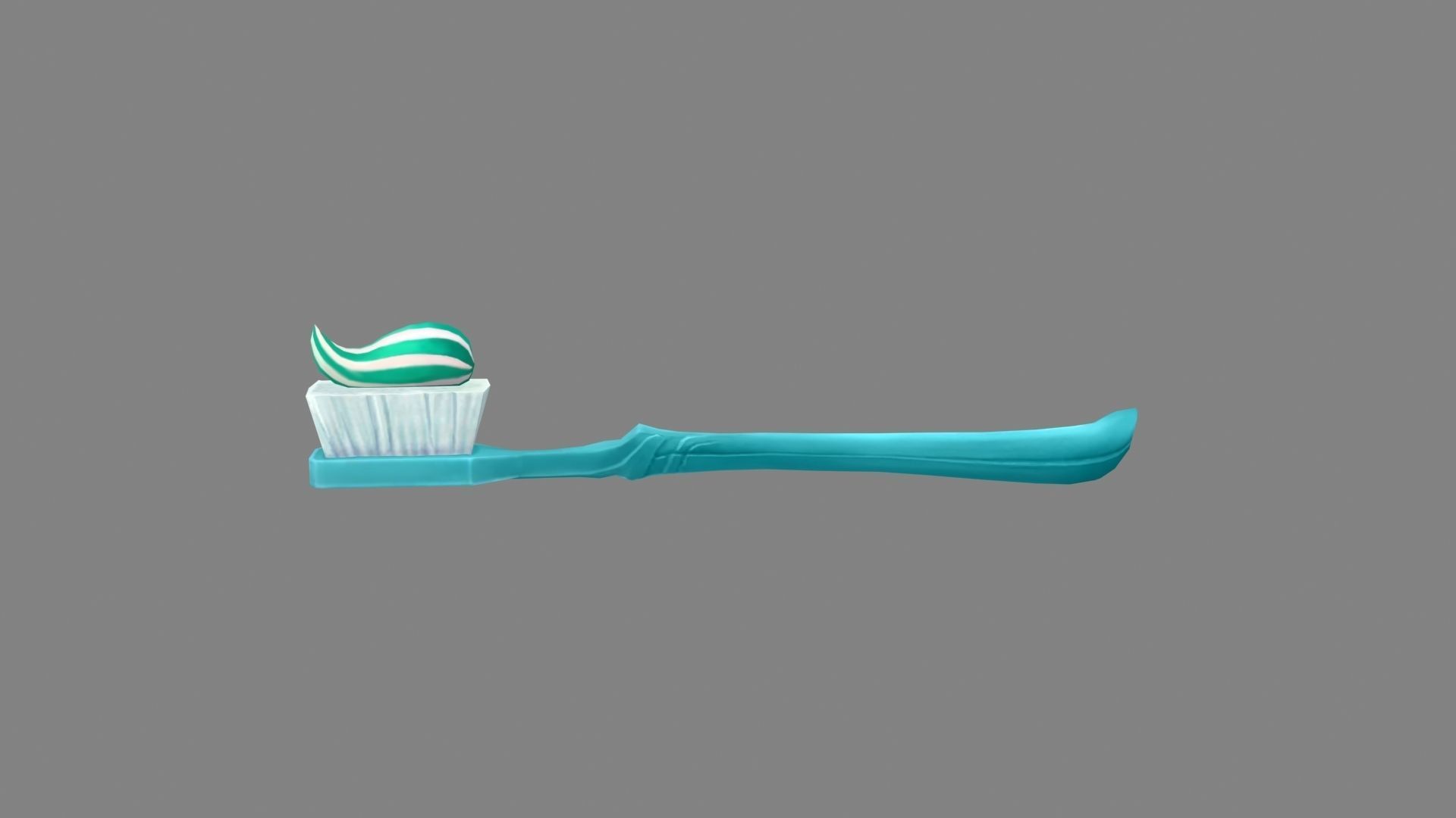 3D model Cartoon toothbrush - toothpaste - brush teeth VR / AR / low ...