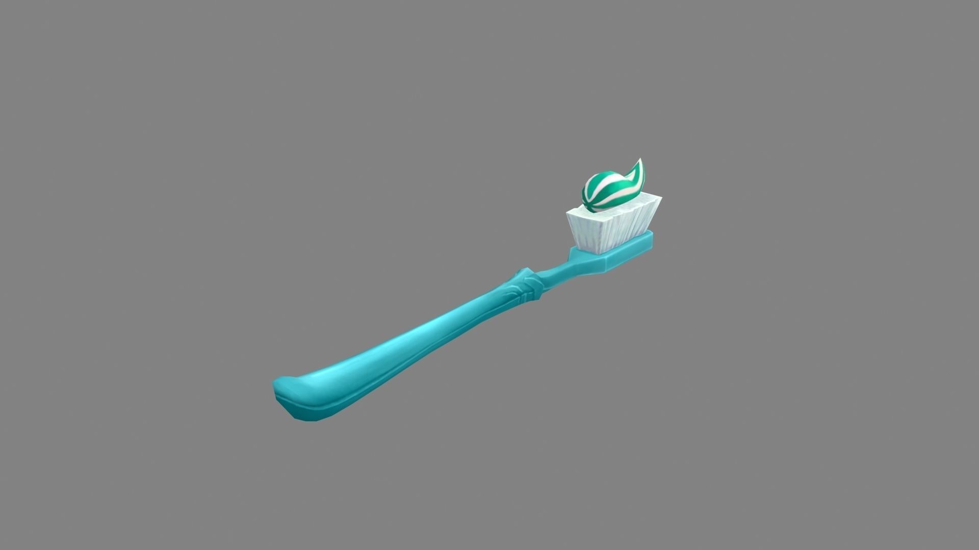 3D model Cartoon toothbrush - toothpaste - brush teeth VR / AR / low ...