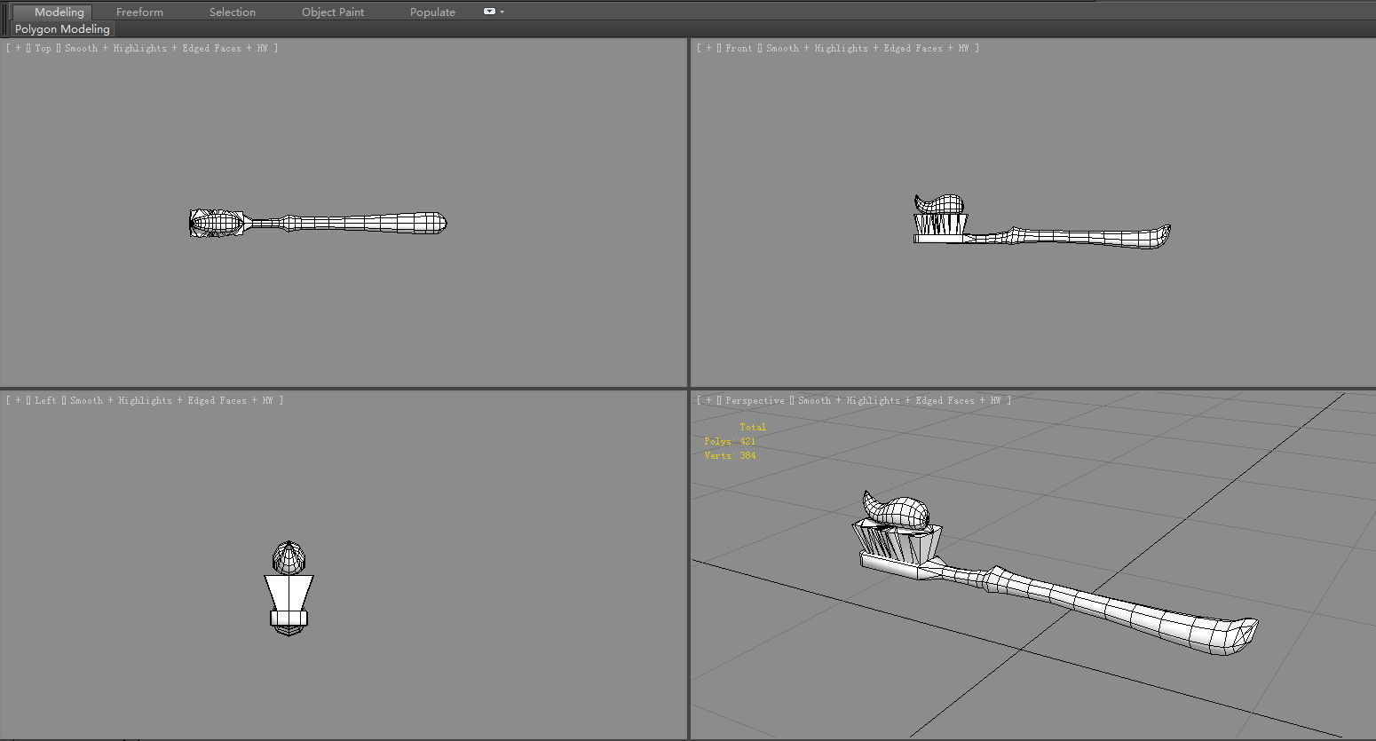 3D model Cartoon toothbrush - toothpaste - brush teeth VR / AR / low ...