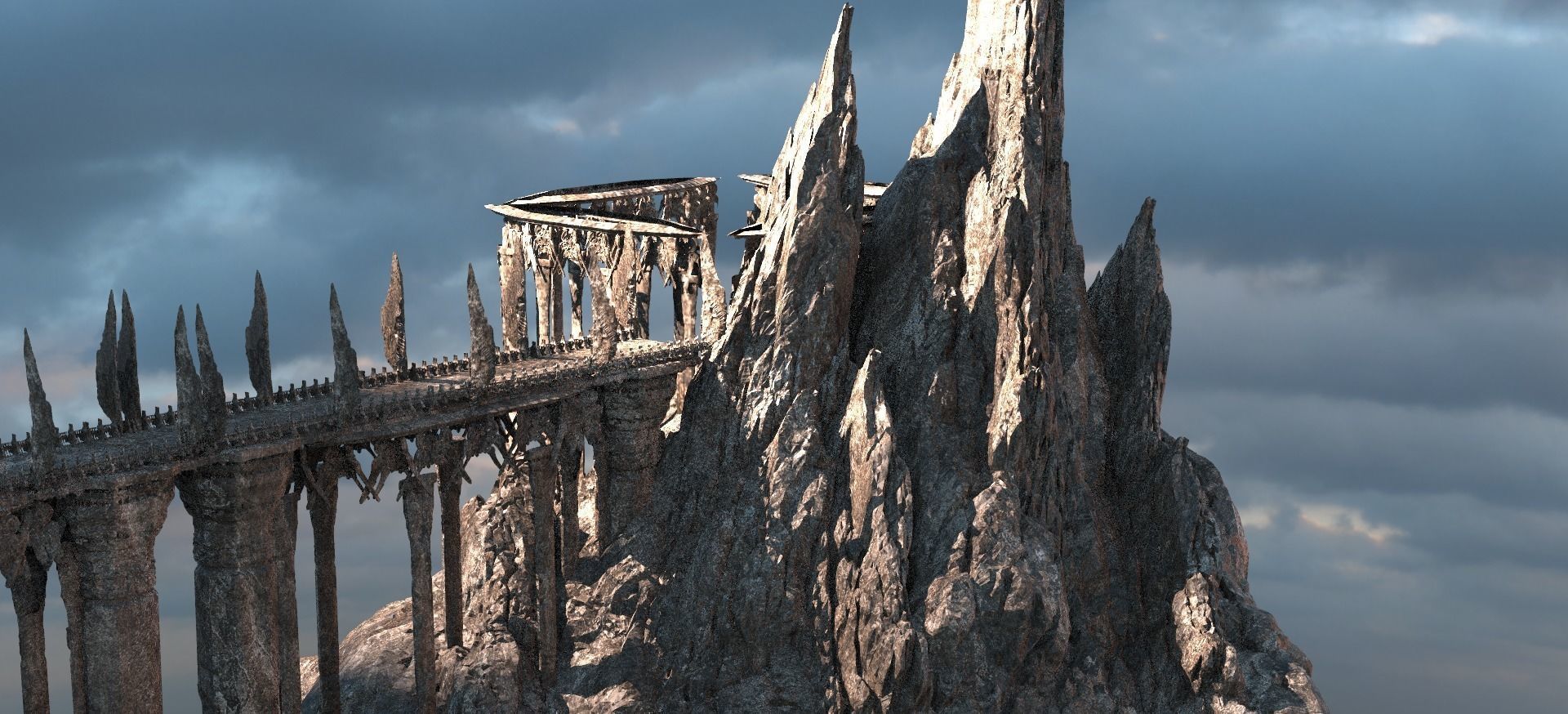 Stone Persian Empire Tower Rocks 3D model | CGTrader