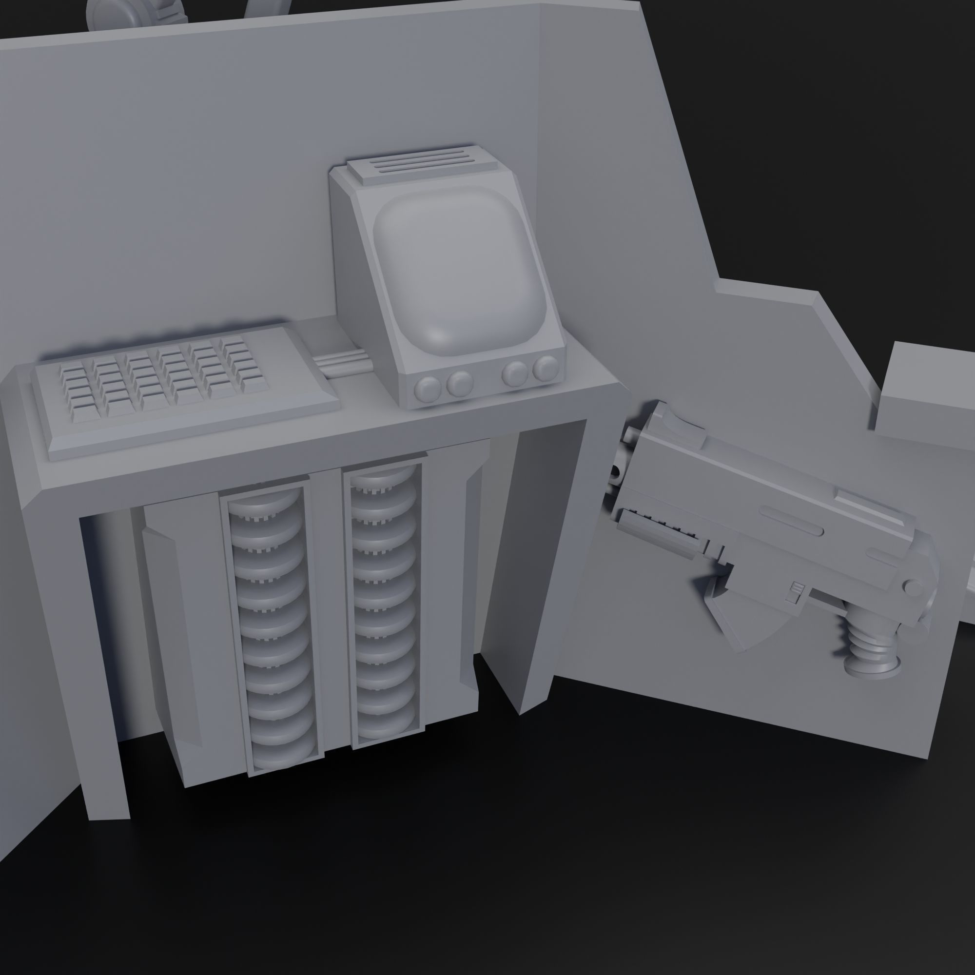 drone sentry gun with satellite station 3D model 3D printable | CGTrader