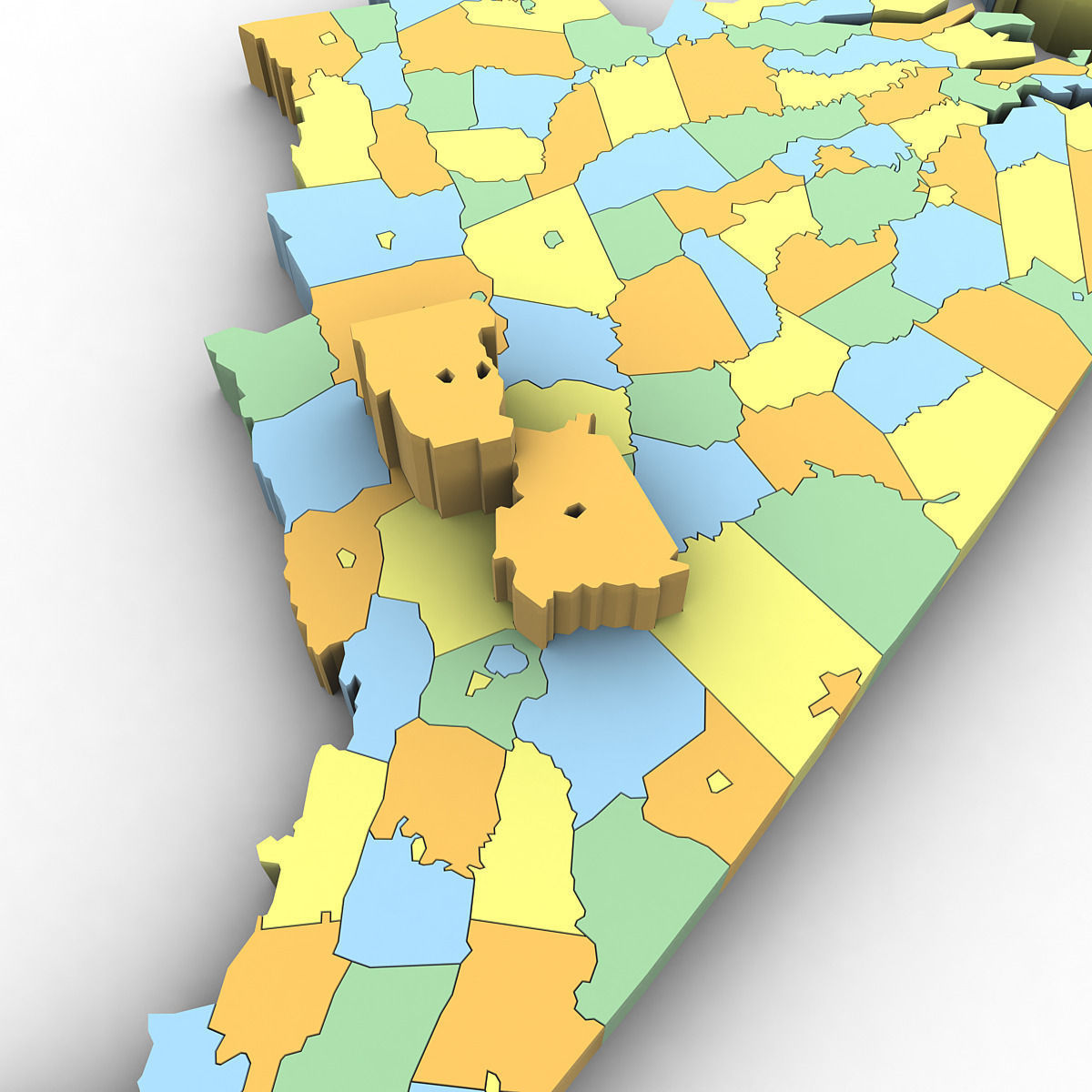 Virginia Political Map 3D model | CGTrader