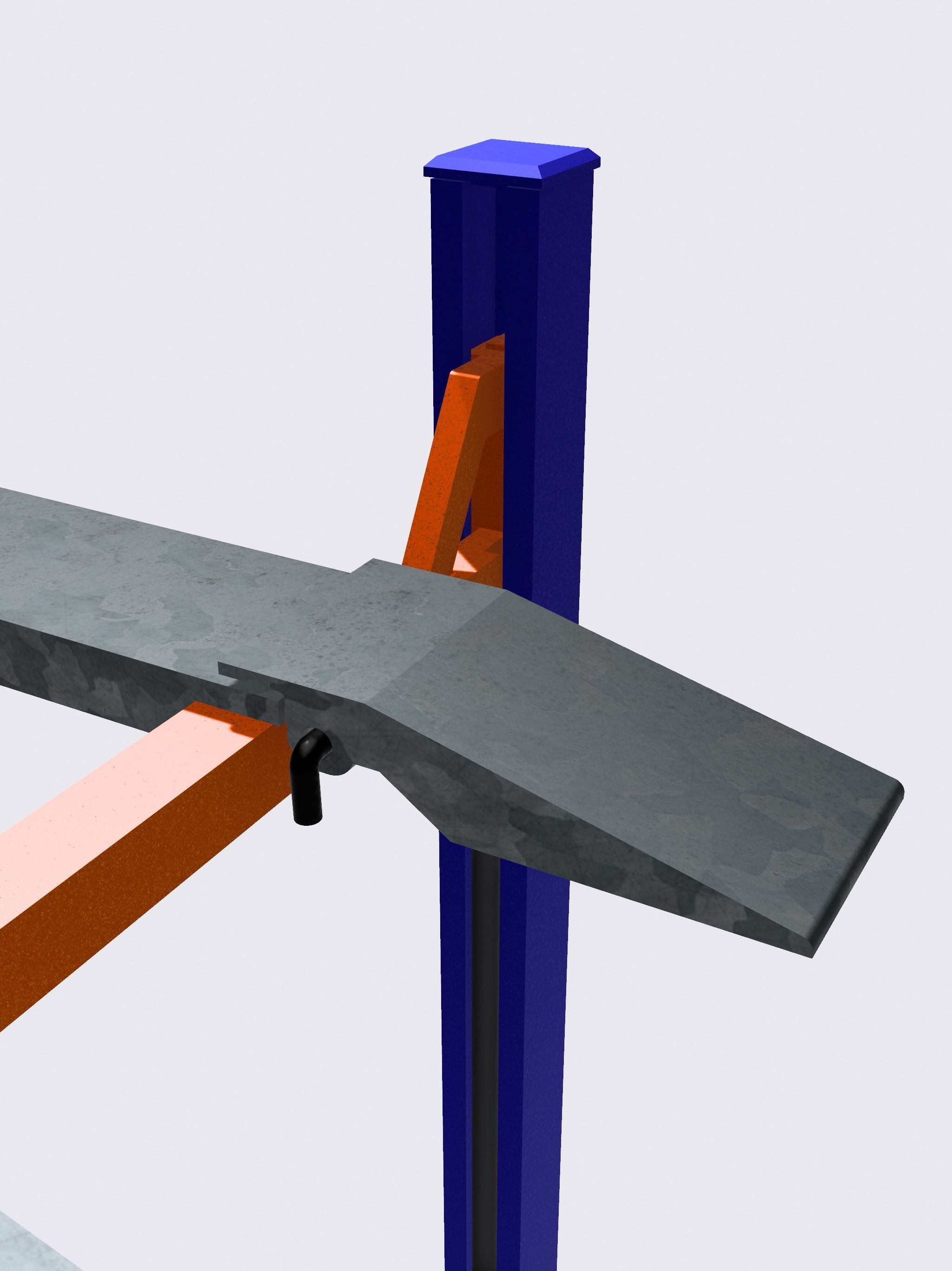 4 Post Car Lift with adjustable elements for diorama 3D model 3D ...