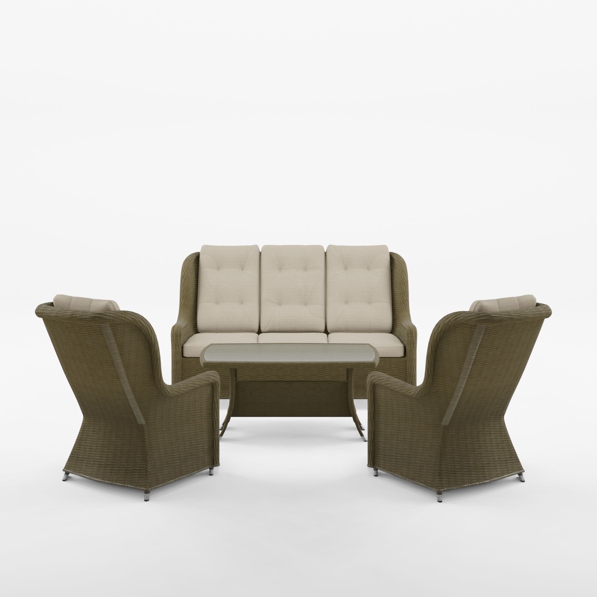 3D model Lotus Lounge Sofa Set 3D Model VR / AR / low-poly | CGTrader
