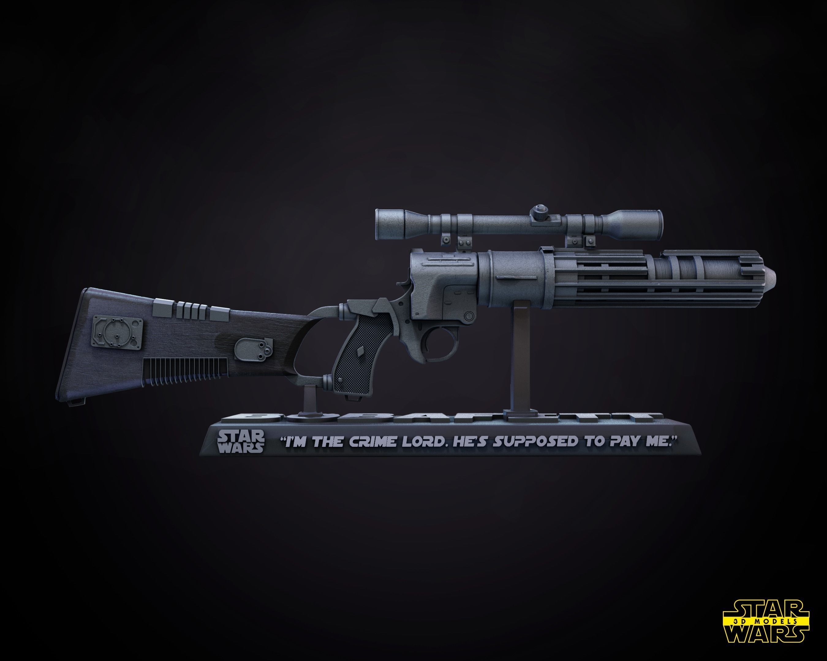 Boba Fett Rifle Star Wars 3D Models Ready for 3D printing 3D model 3D ...