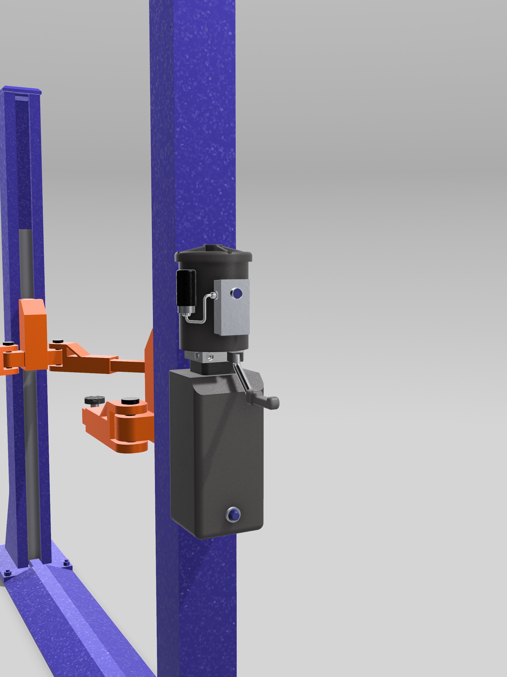 2 POST CAR LIFT WITH ADJUSTABLE ELEMENTS FOR DIORAMA 3D model 3D ...