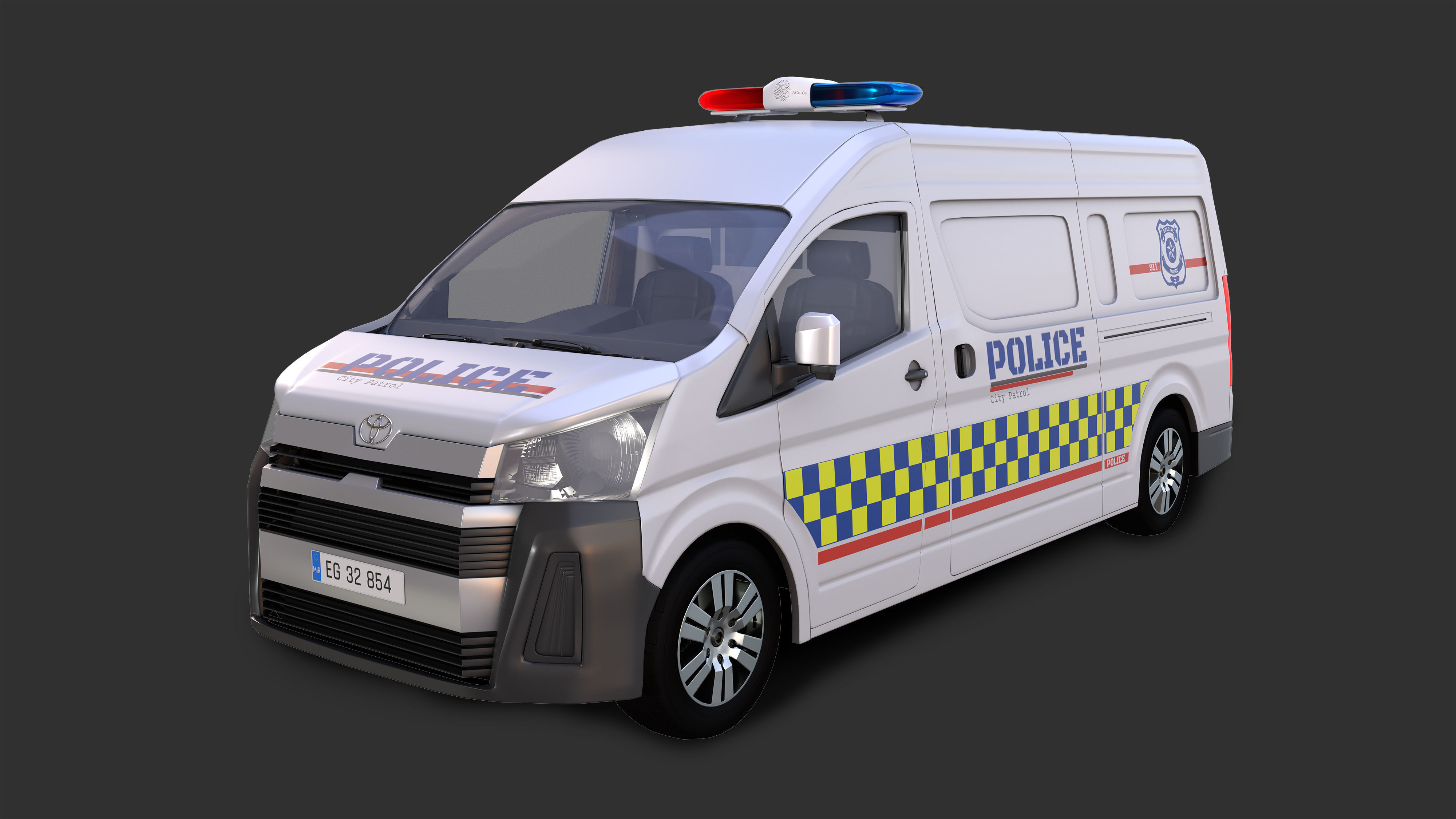 toyota hiace van - Ambulance - taxi - Post - police 3D model | CGTrader
