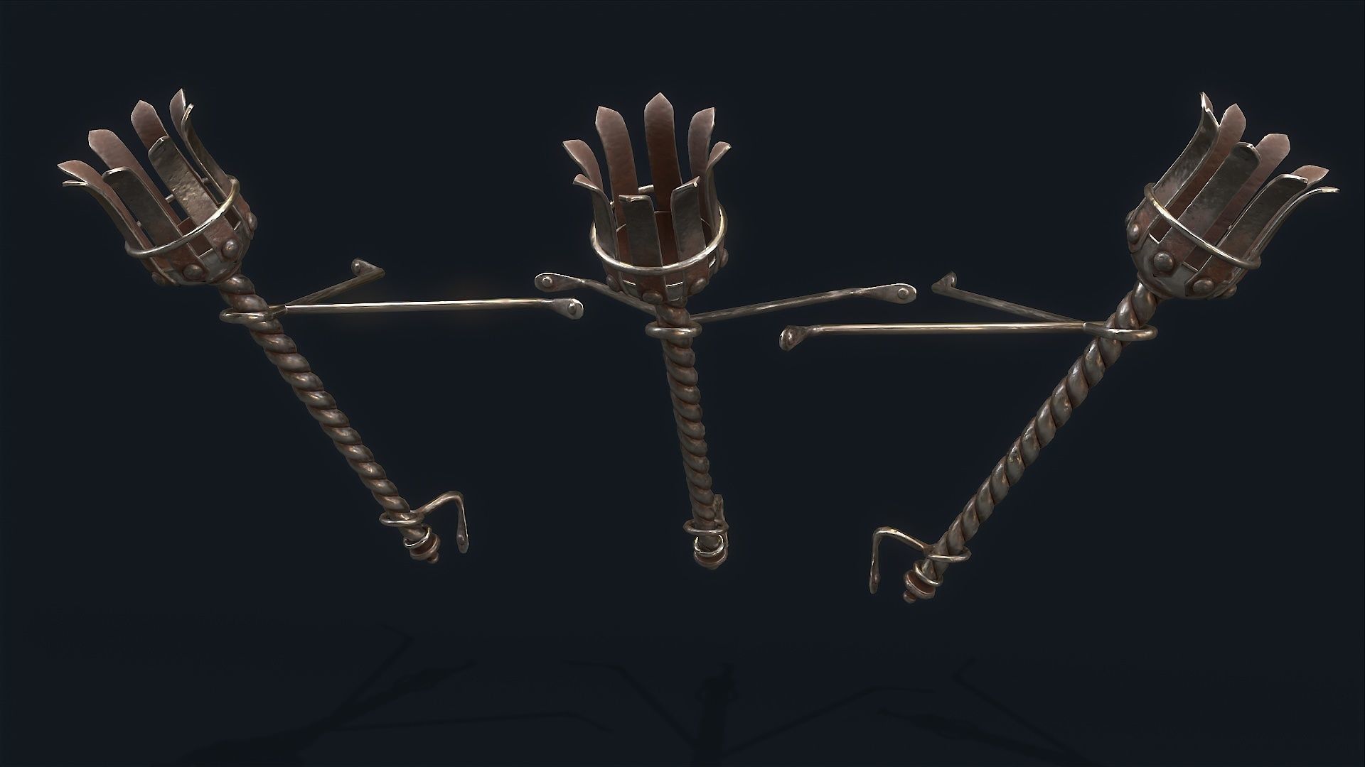 3D model Medieval Torch metall VR / AR / low-poly | CGTrader