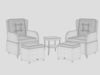 3D model Lotus Lounge Recliner Duo Set 3D Model VR / AR / low-poly ...