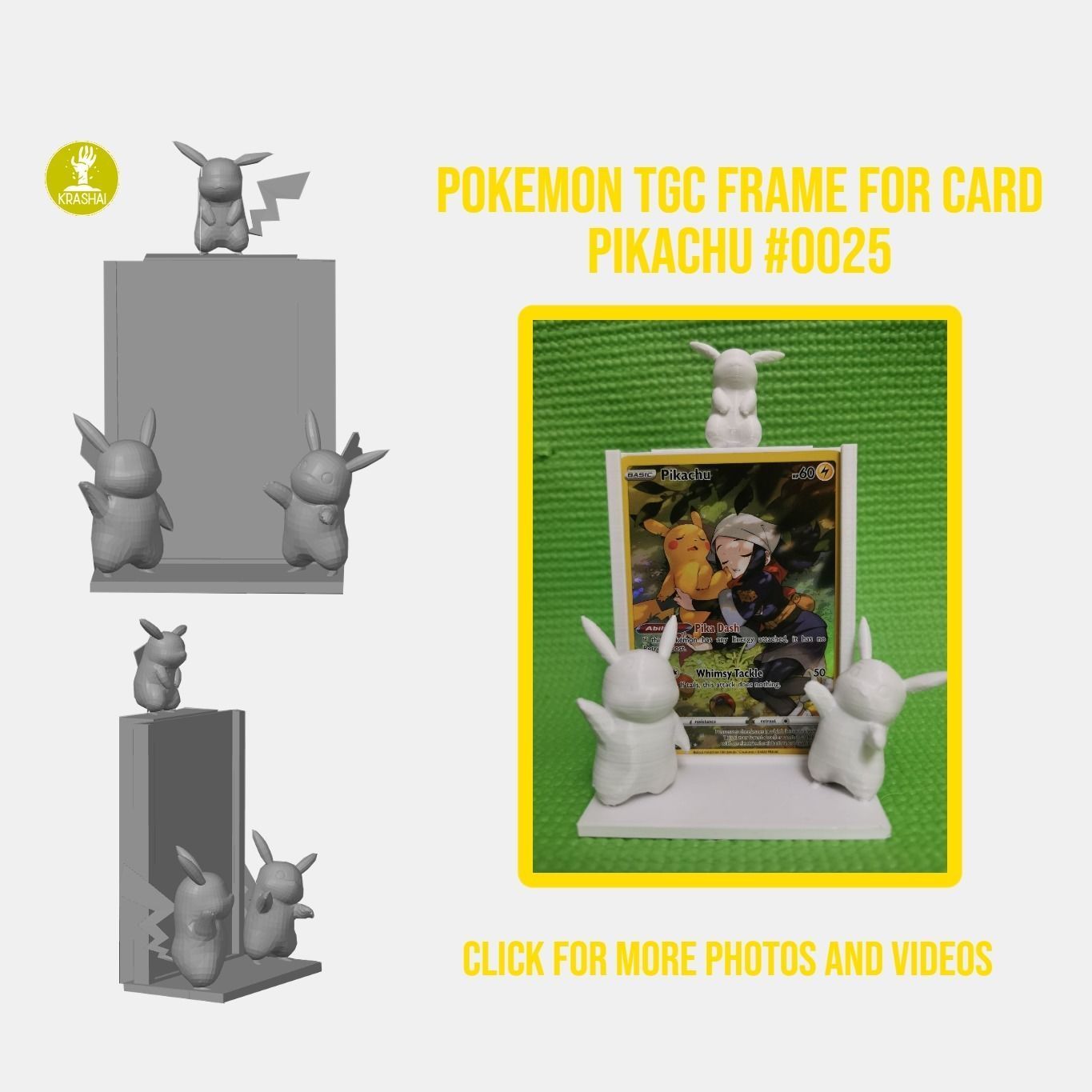Pikachu TCG frame for card 3D model 3D printable | CGTrader