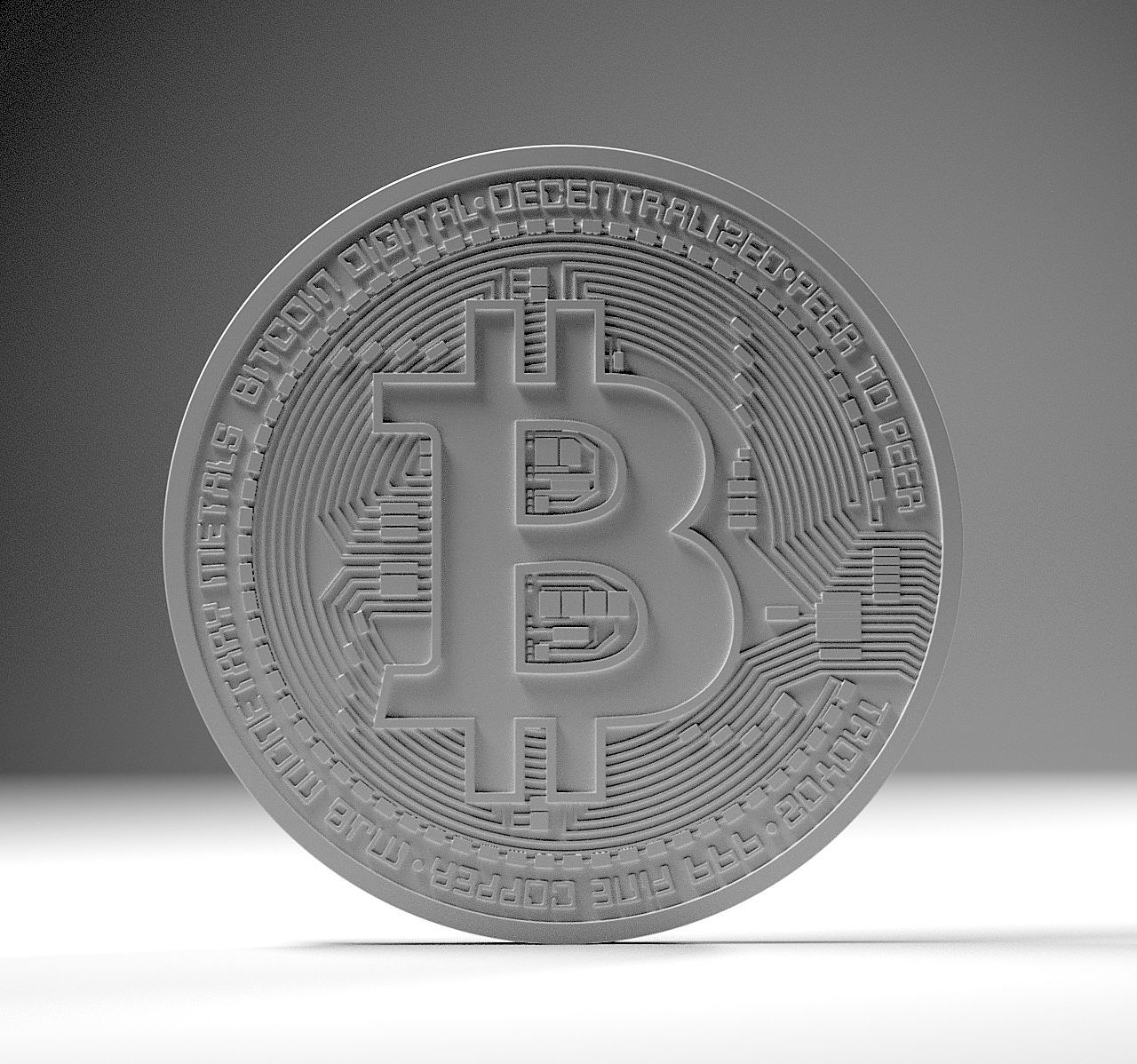 Bitcoin STL 3D model 3D printable | CGTrader