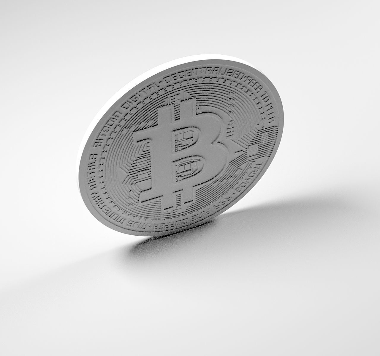 Bitcoin STL 3D model 3D printable | CGTrader