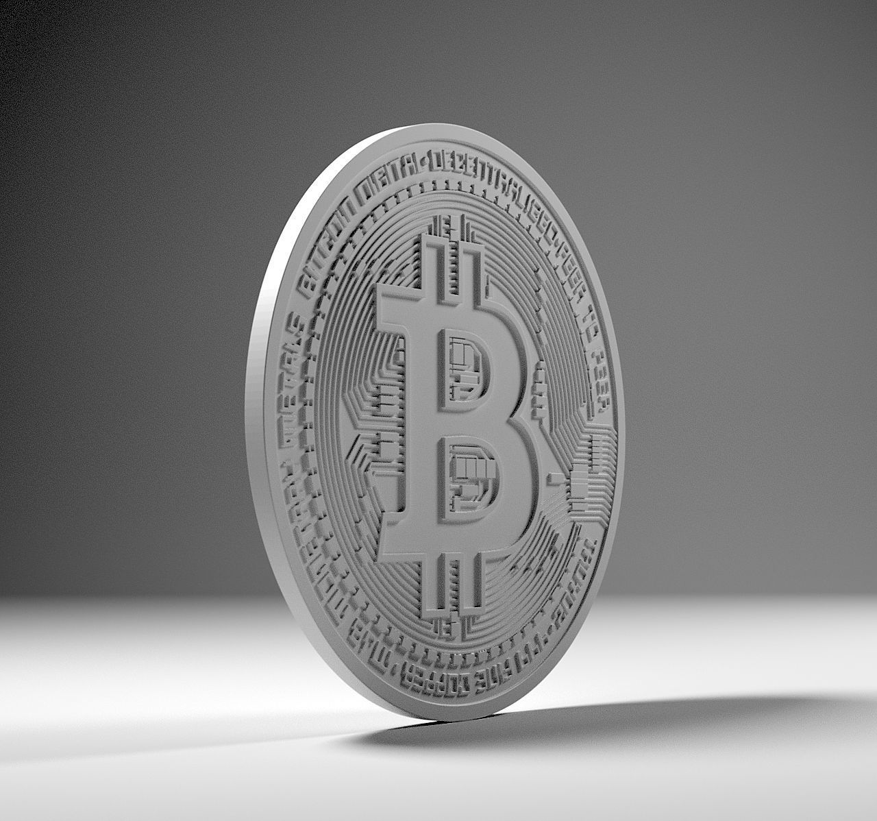 Bitcoin STL 3D model 3D printable | CGTrader