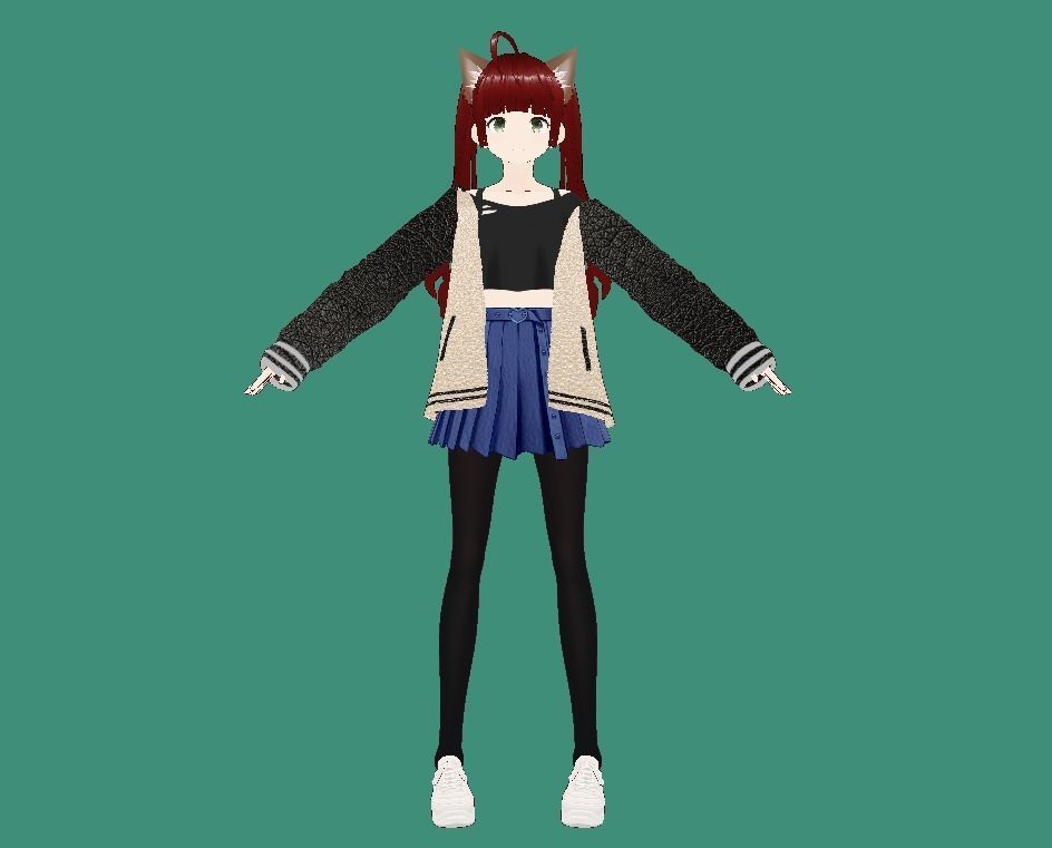 3D model Vroid Studio Cute Anime Girl 3D Character VR / AR / low-poly ...