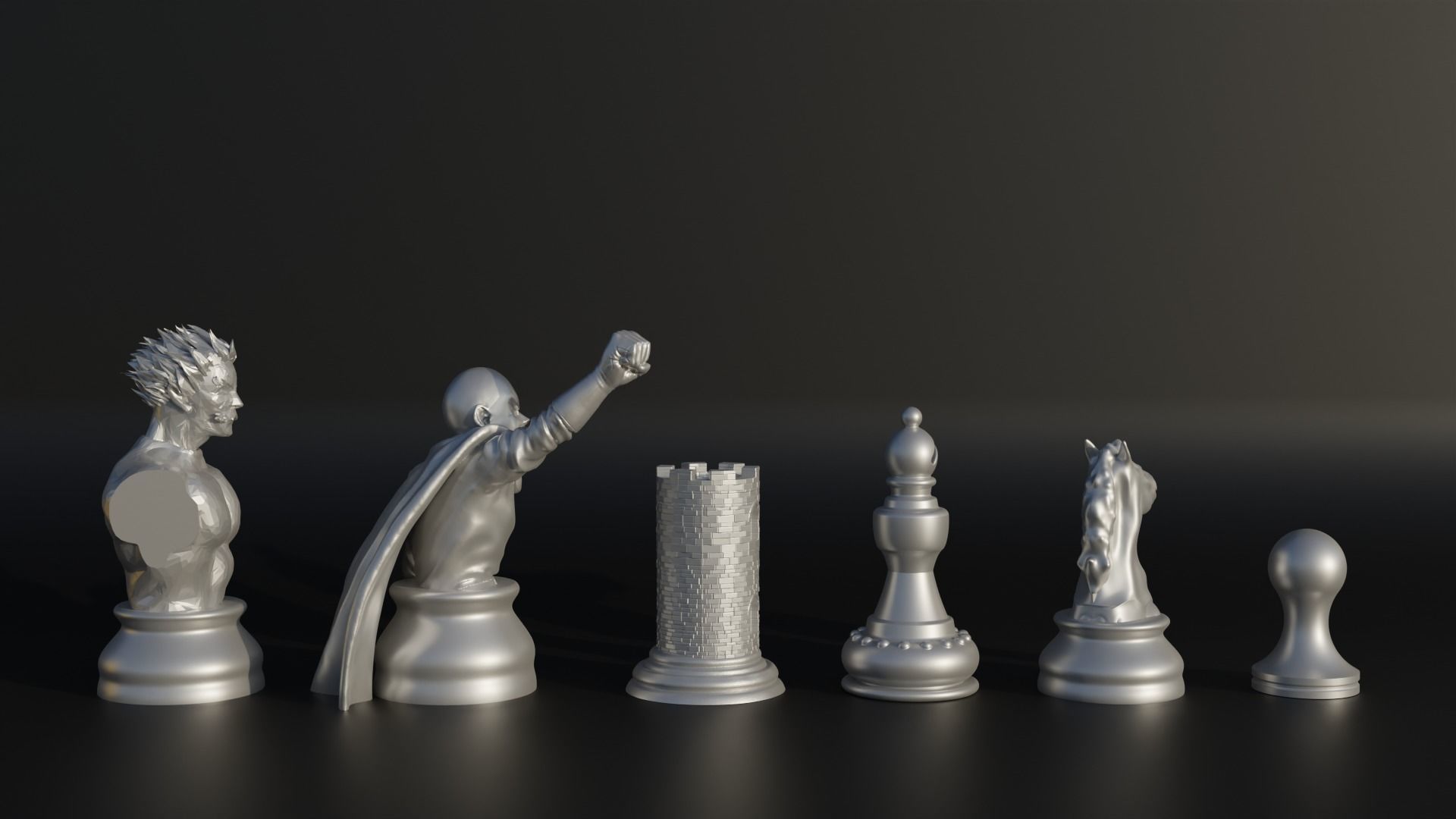 Anime Figure Chess Set - 8 Different Pieces 3D model 3D printable ...