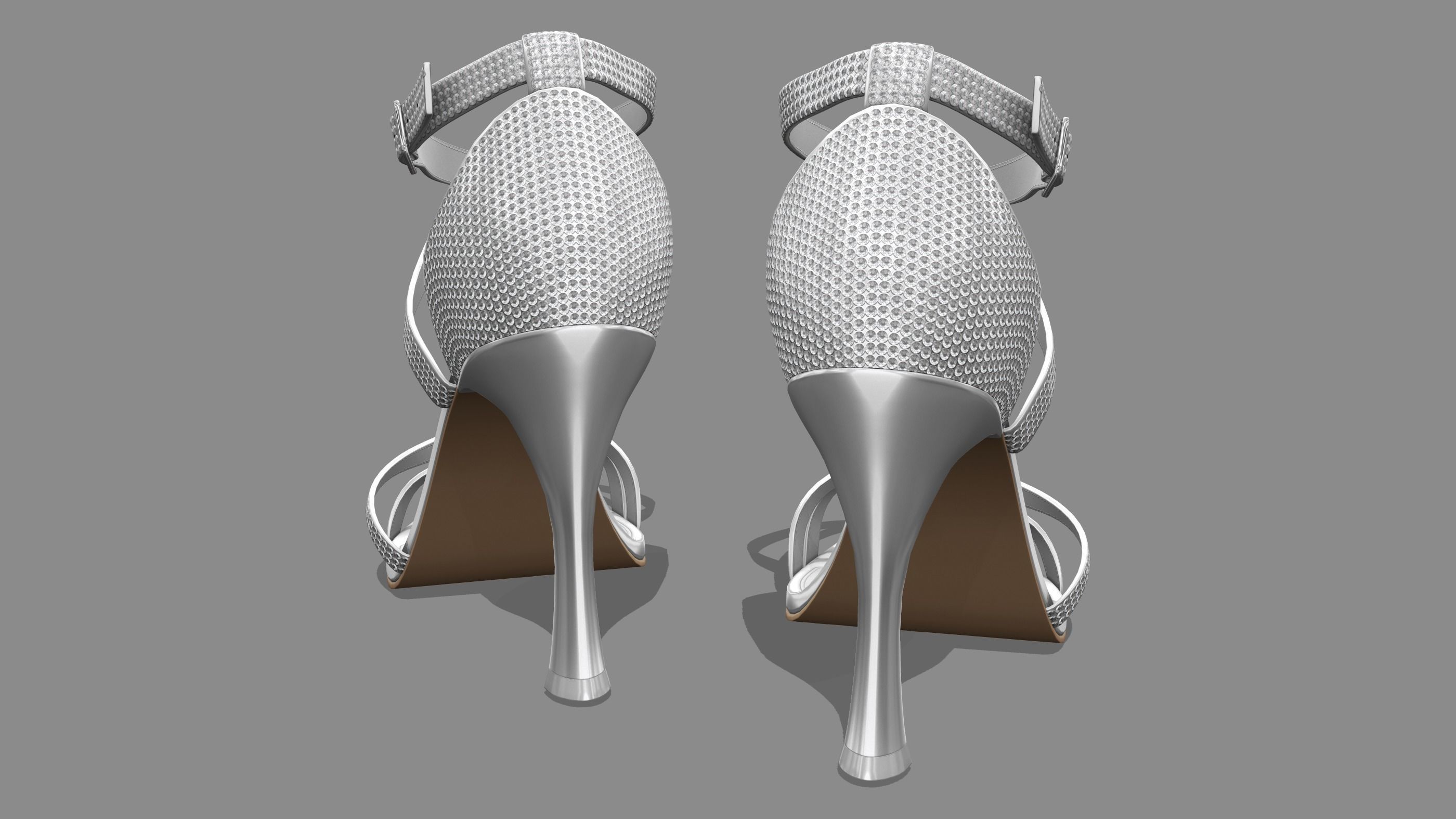 3D model Pointy High Heel Sandals VR / AR / low-poly | CGTrader