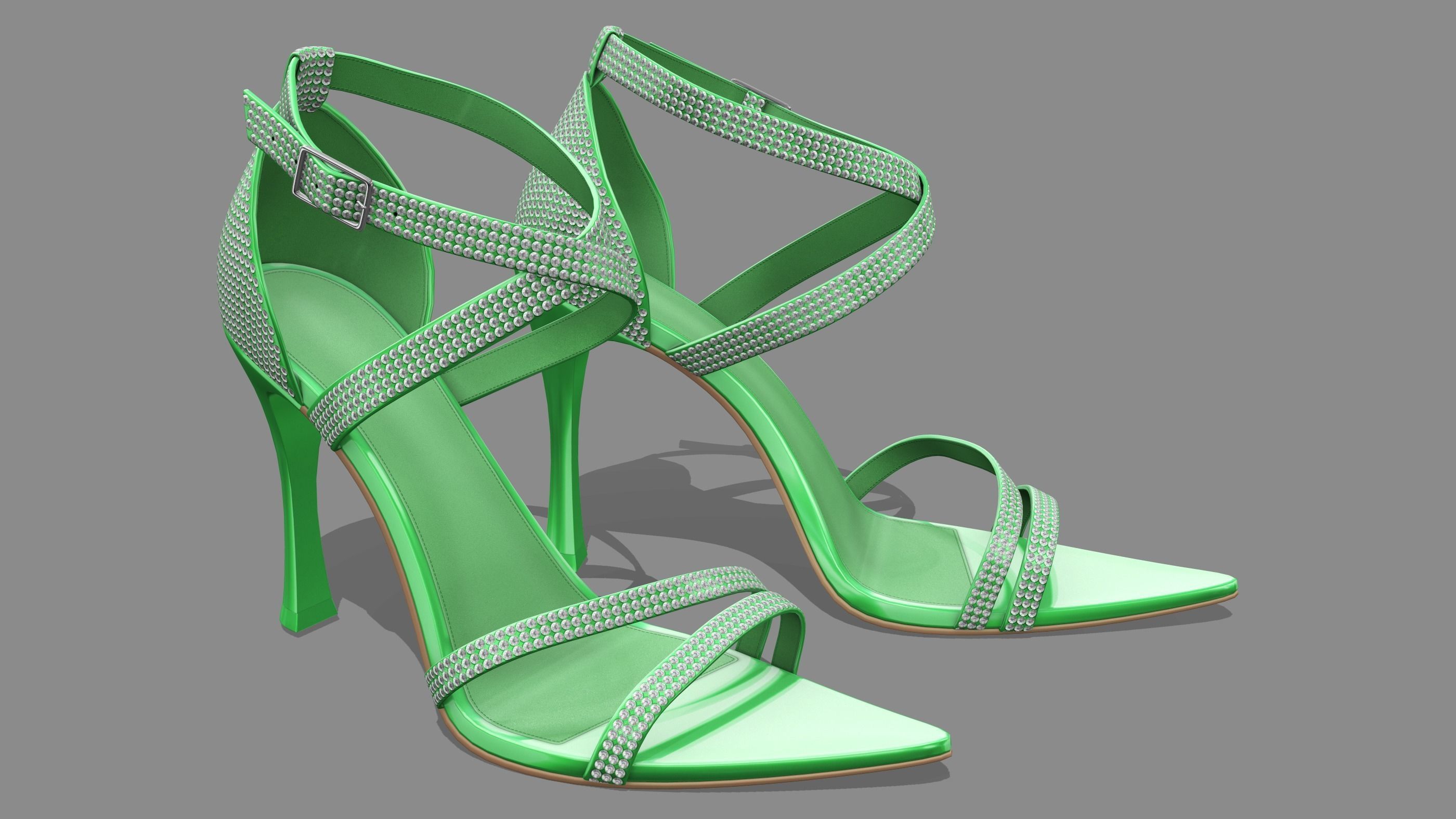 3D model Pointy High Heel Sandals VR / AR / low-poly | CGTrader