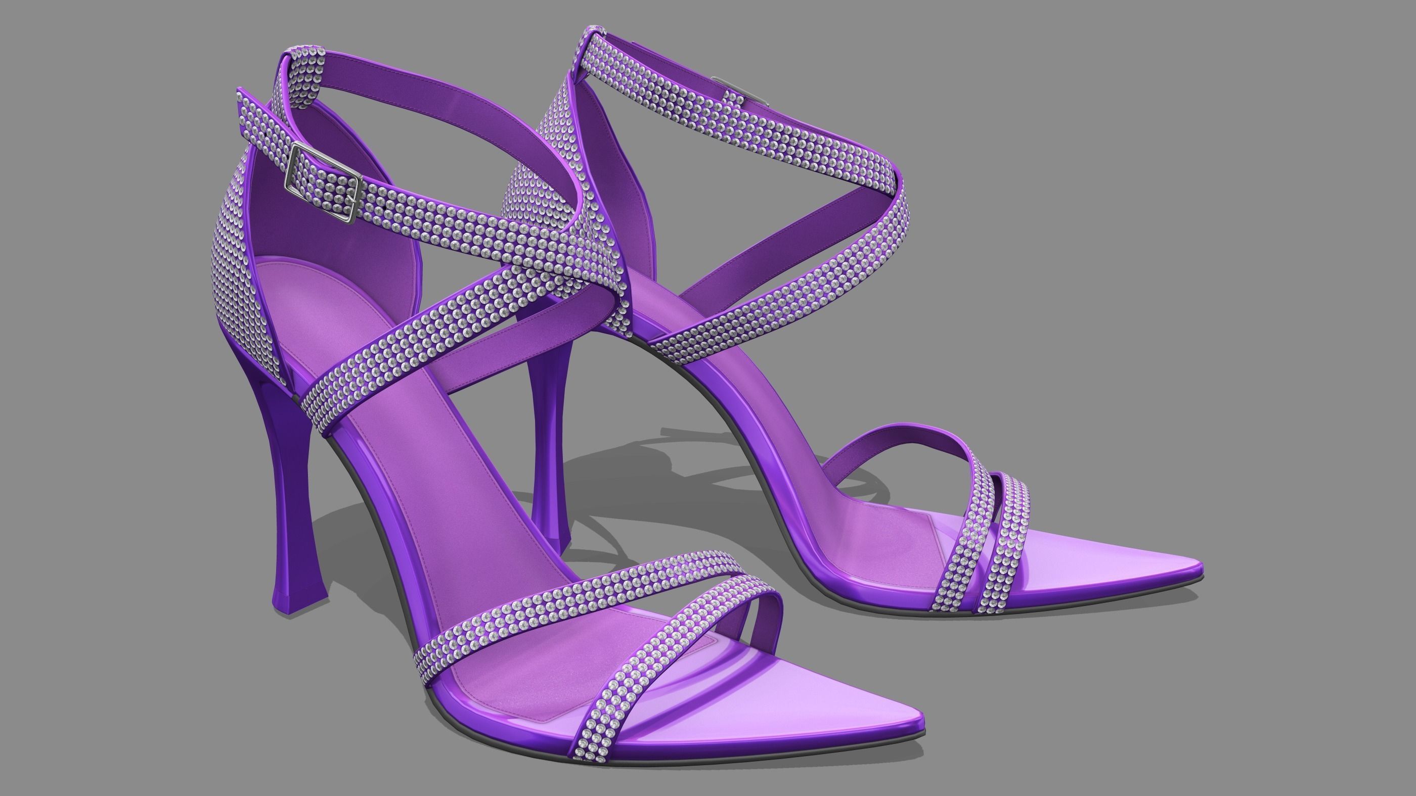 3D model Pointy High Heel Sandals VR / AR / low-poly | CGTrader