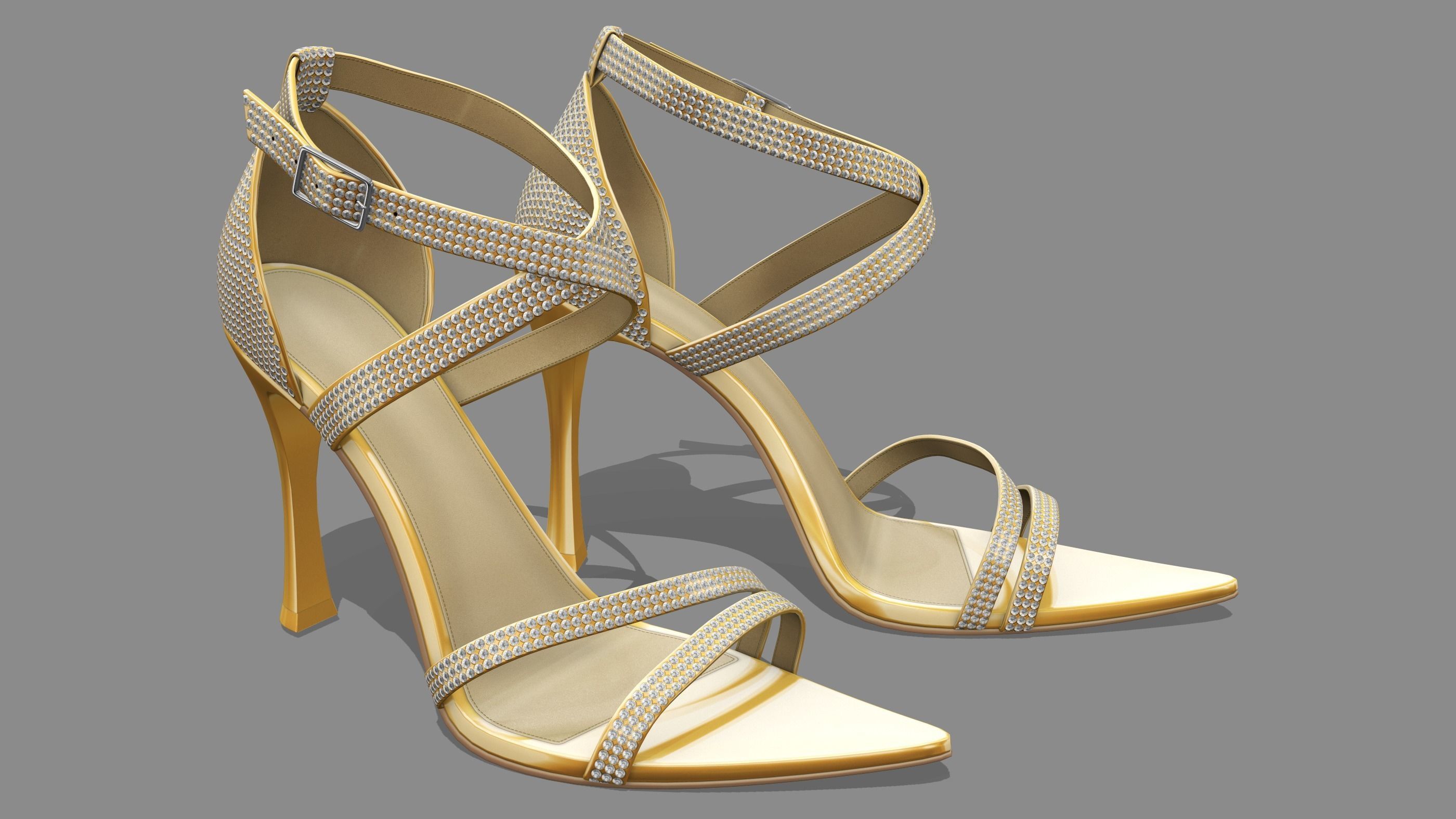 3D model Pointy High Heel Sandals VR / AR / low-poly | CGTrader
