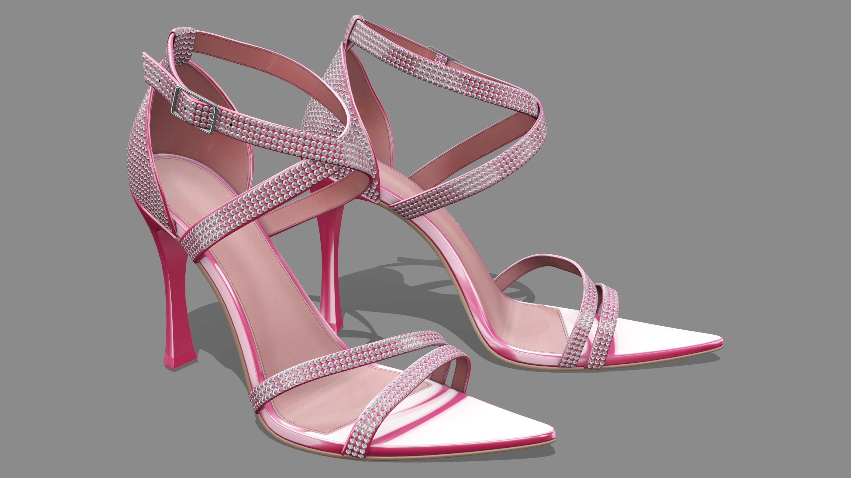 3D model Pointy High Heel Sandals VR / AR / low-poly | CGTrader