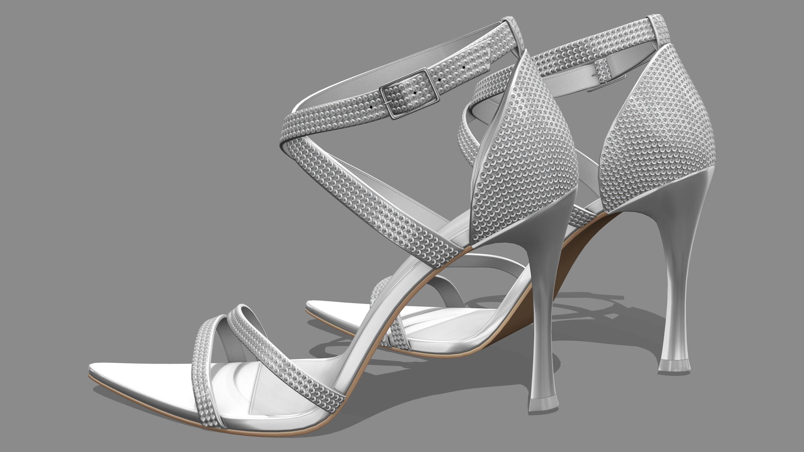 3D model Pointy High Heel Sandals VR / AR / low-poly | CGTrader
