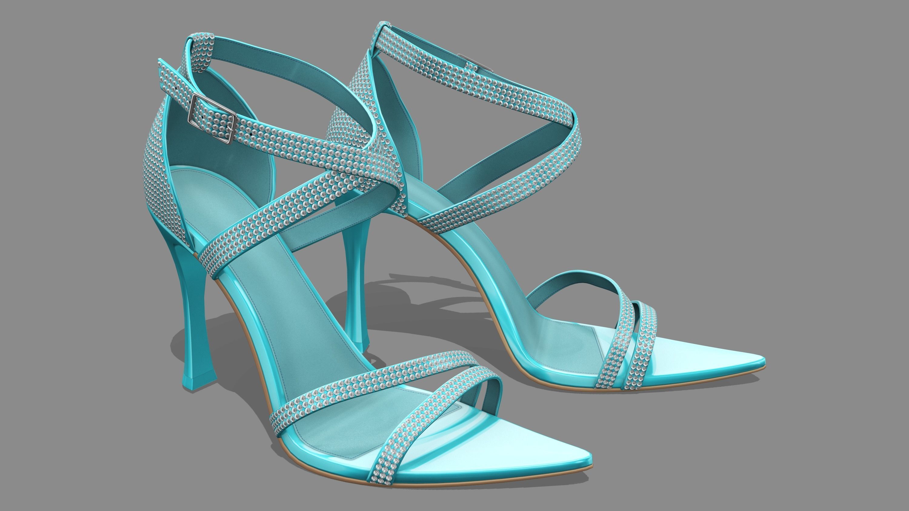 3D model Pointy High Heel Sandals VR / AR / low-poly | CGTrader