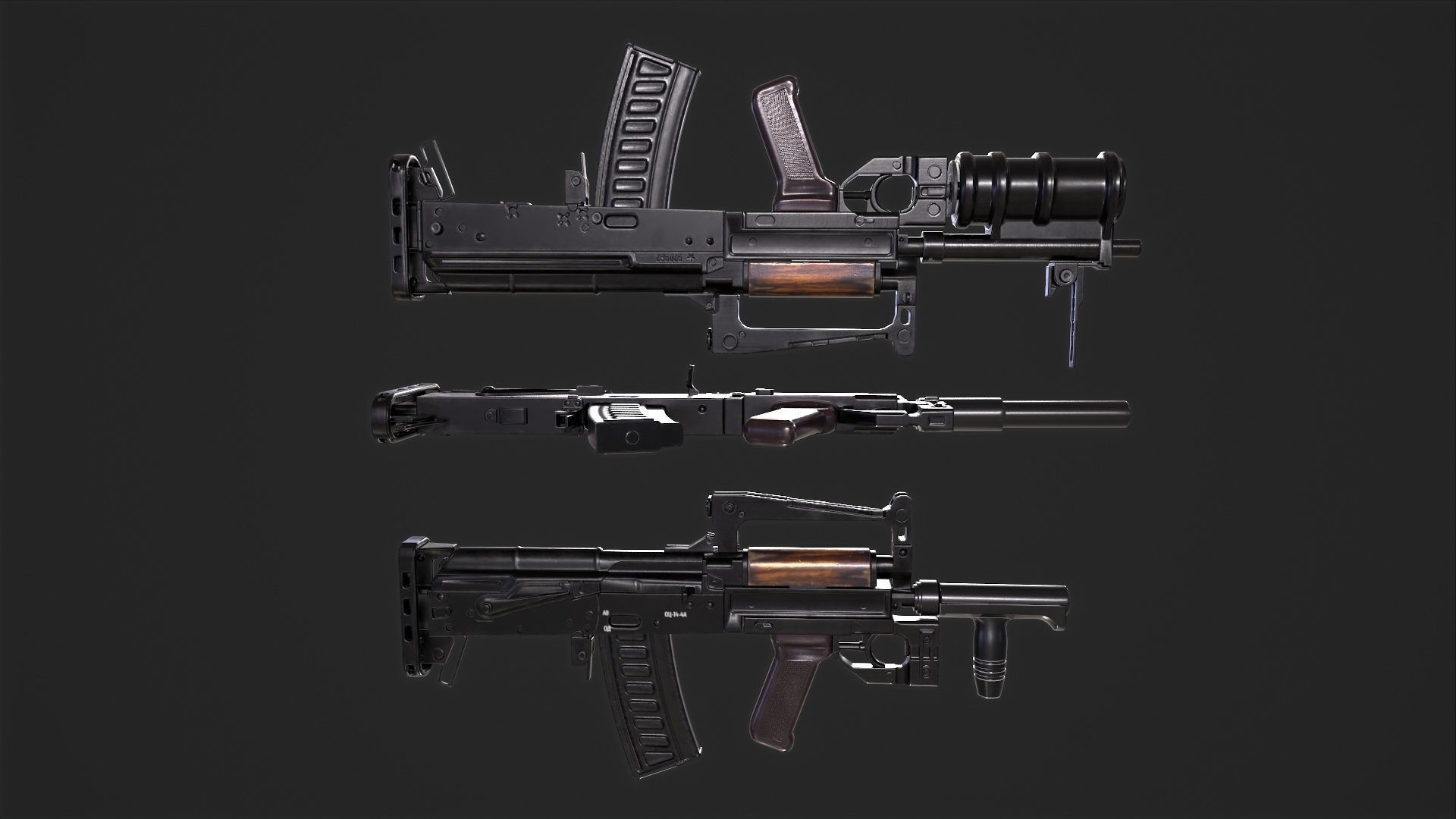 3D model OTs-14 Groza VR / AR / low-poly | CGTrader