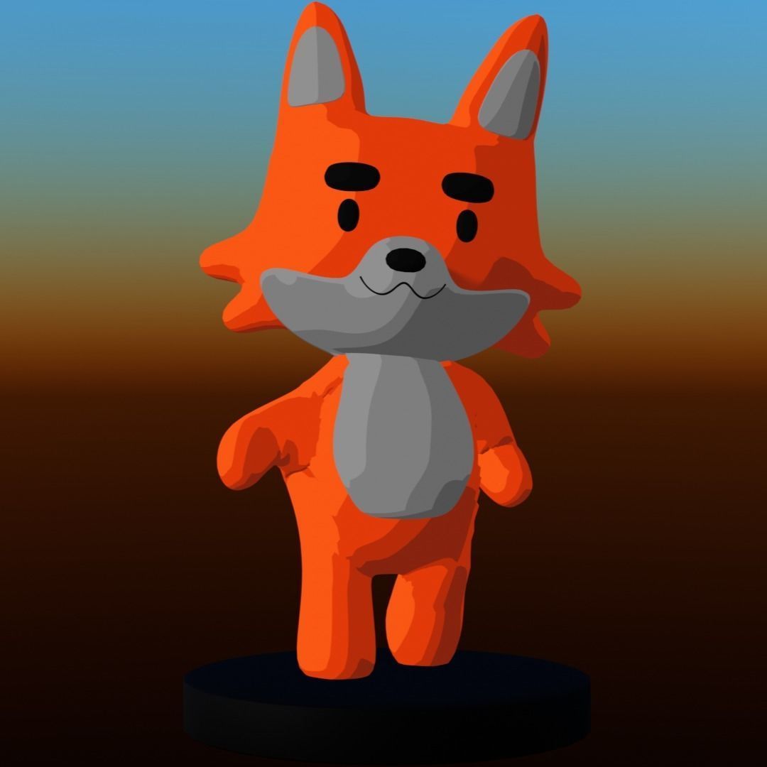 Celshaded Fox 3D model rigged | CGTrader
