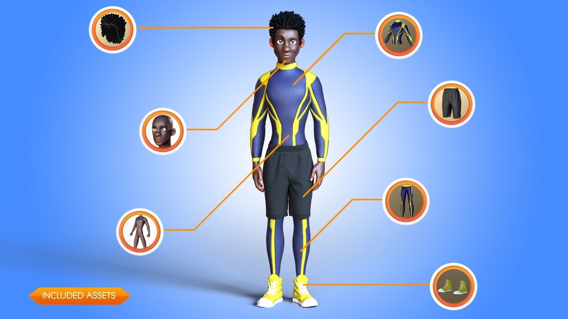 Toon Character - Adam 3D model rigged | CGTrader