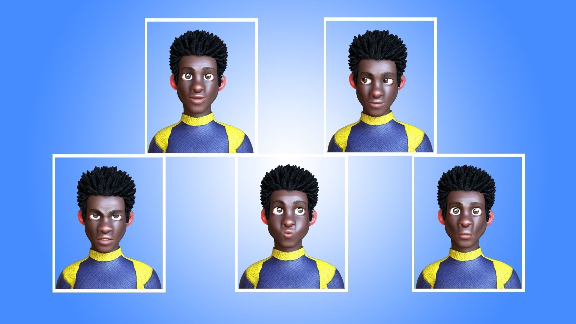 Toon Character - Adam 3D model rigged | CGTrader