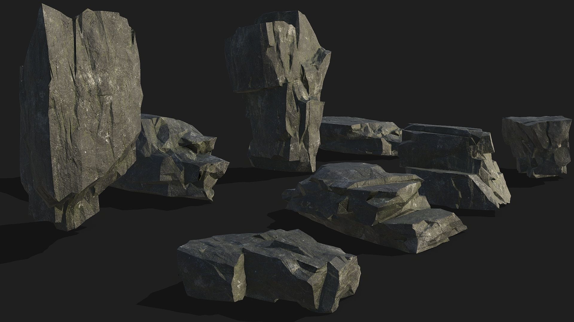 3D model cliff rocks - 3D Models PBR Pack 08 VR / AR / low-poly | CGTrader